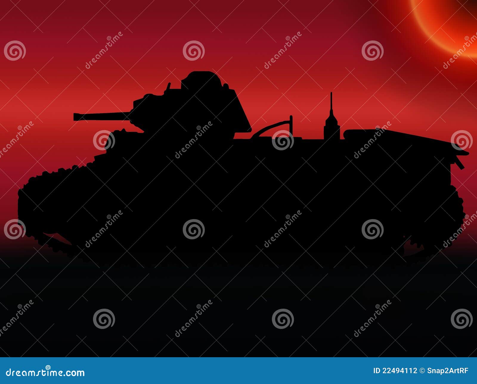 WW2 Sunset Tank Silhouette Royalty-Free Stock Image | CartoonDealer.com ...