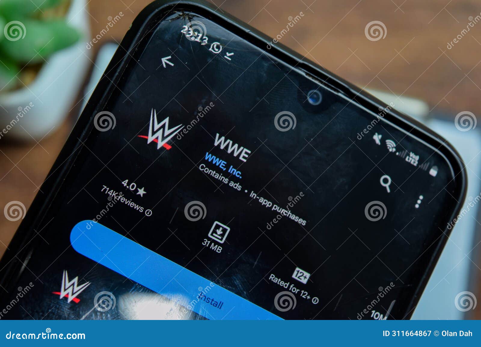 WWE Application on Smartphone Screen. WWE is a Freeware Web Browser ...
