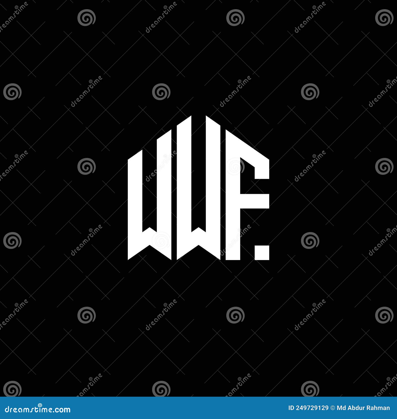 WWF Letter Logo Design on BLACK Background. WWF Creative Initials ...