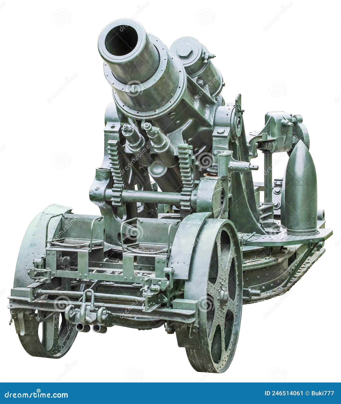 WWI Heavy Siege Howitzer Gun Skoda 305 Mm Model 1911 Isolated On White ...