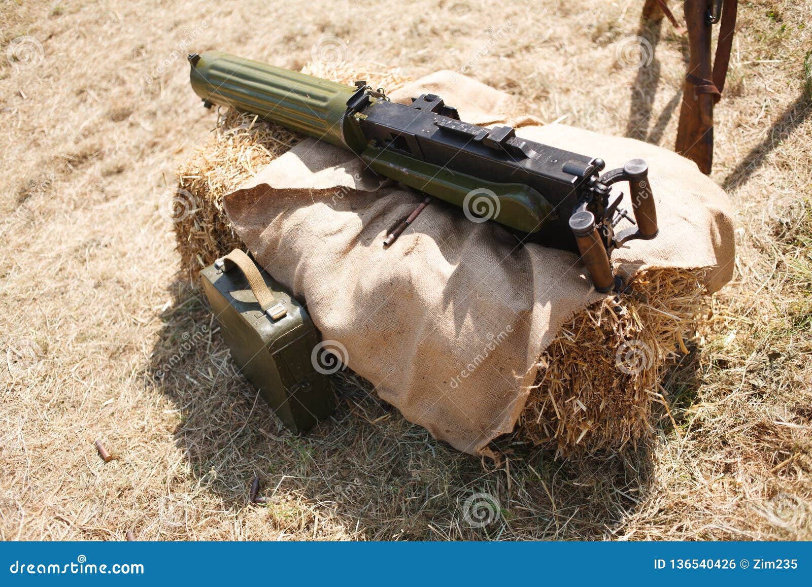 WWI machine gun stock photo. Image of fire, dangerous - 136540426