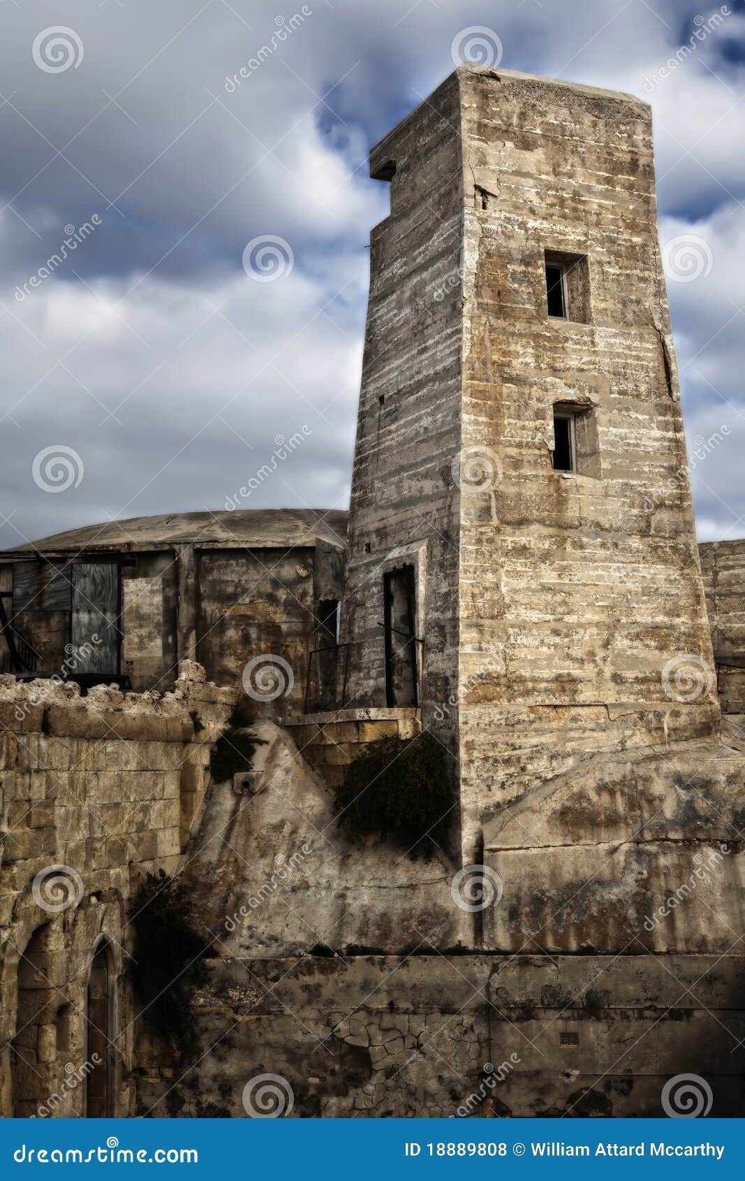 WWII Gun Tower stock photo. Image of mediterranean, wwii - 18889808