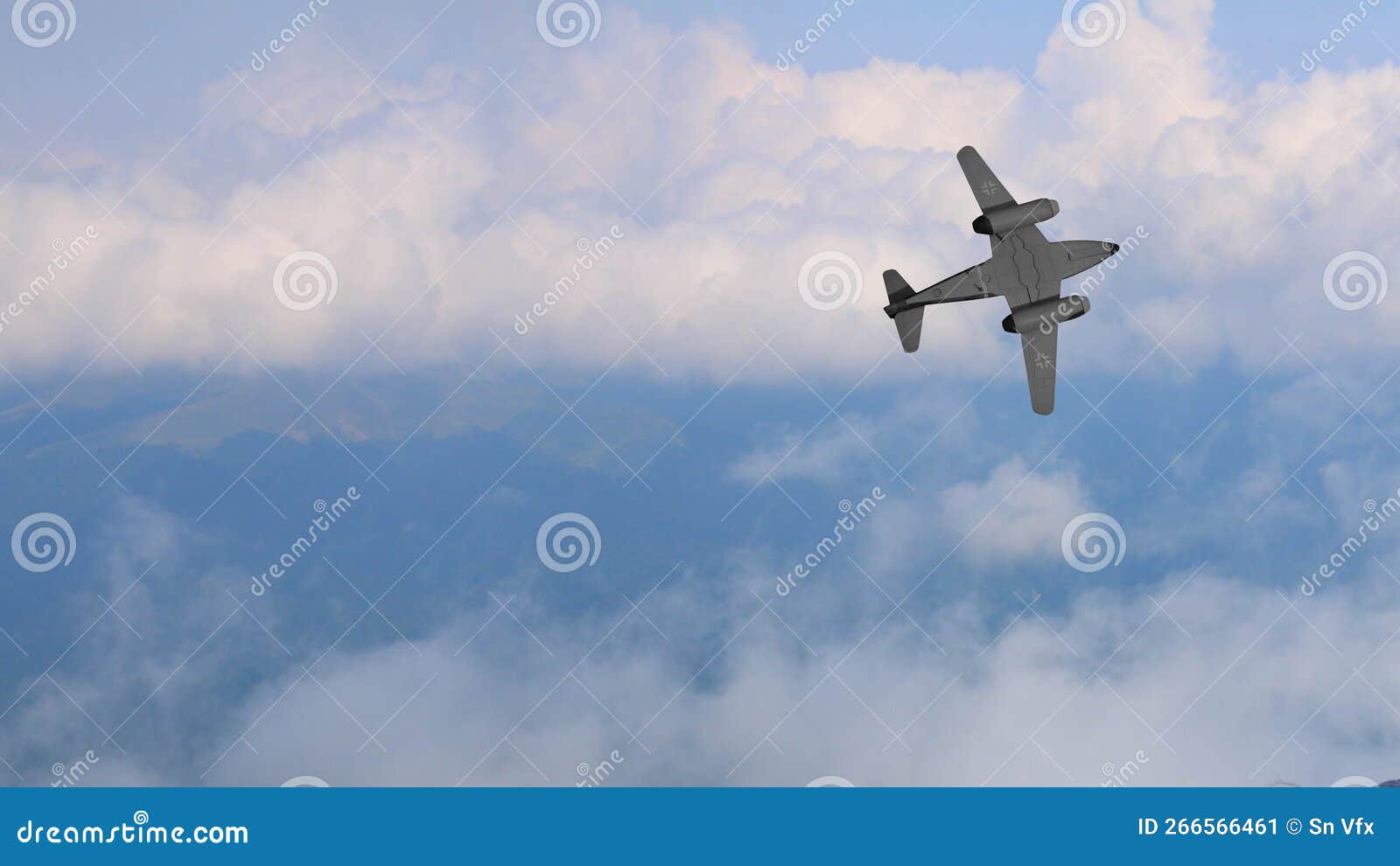 WwII Messerschmitt Me 262 3d Model In Flight Royalty-Free Stock Photo ...