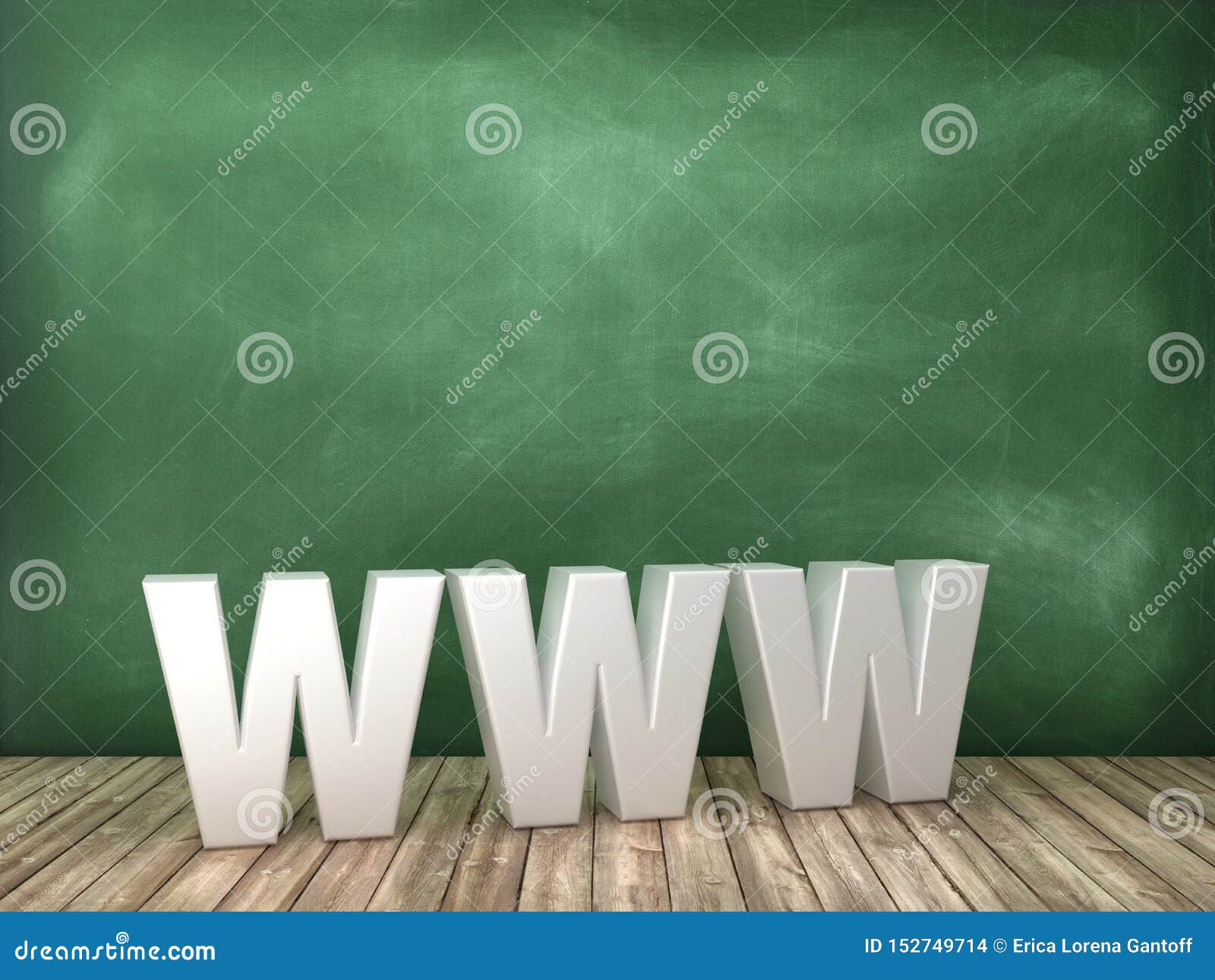 WWW 3D Word on Chalkboard Background Stock Illustration - Illustration ...