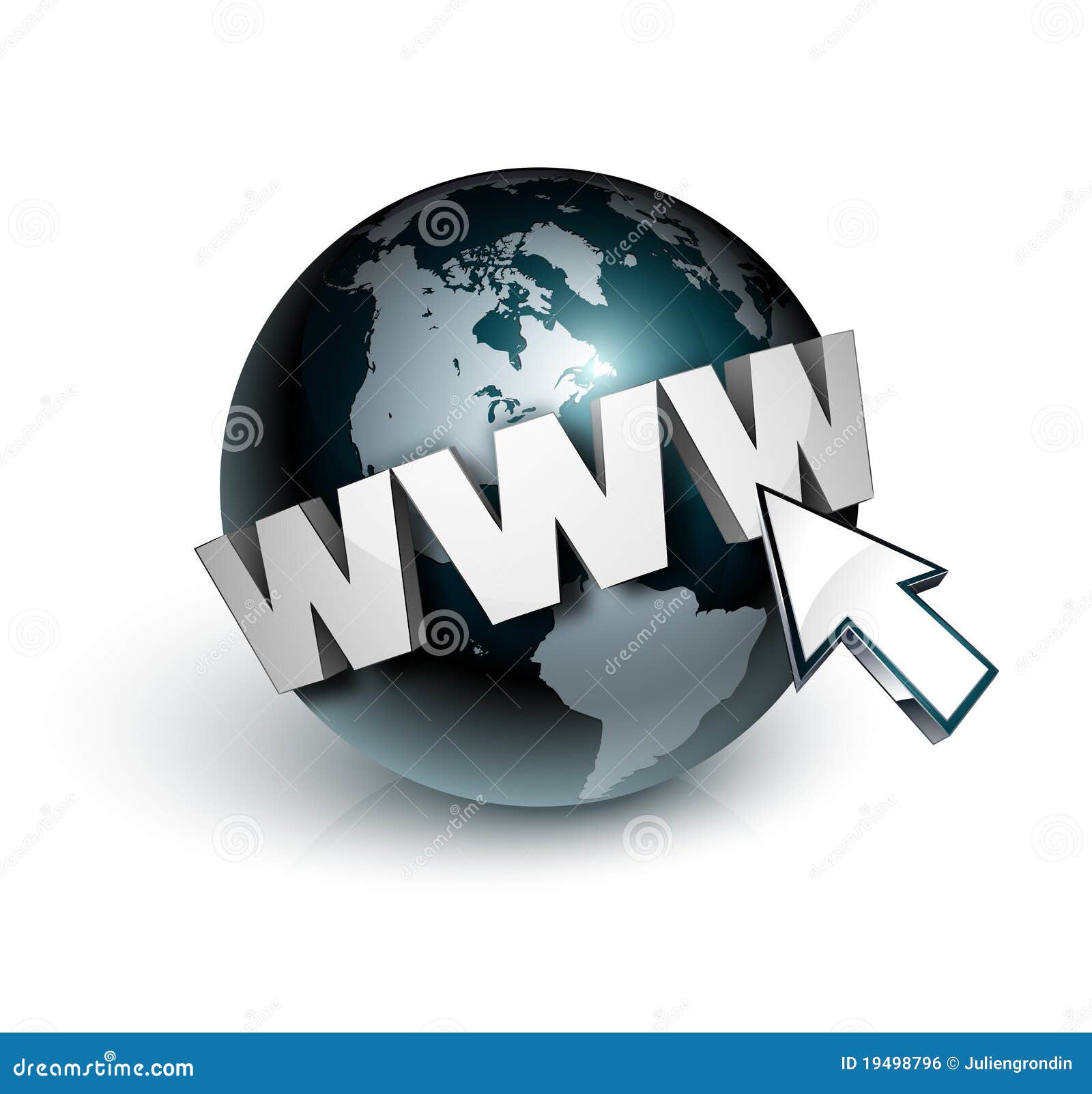 WWW on a globe stock illustration. Illustration of internet - 19498796