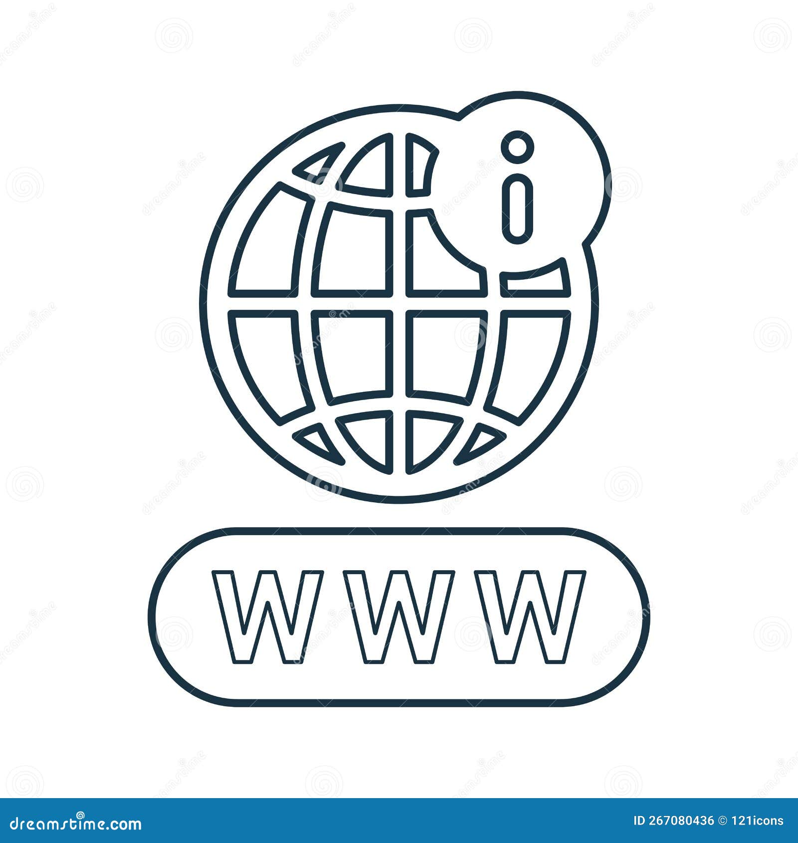 Www Information Outline Icon. Line Art Vector Stock Illustration ...