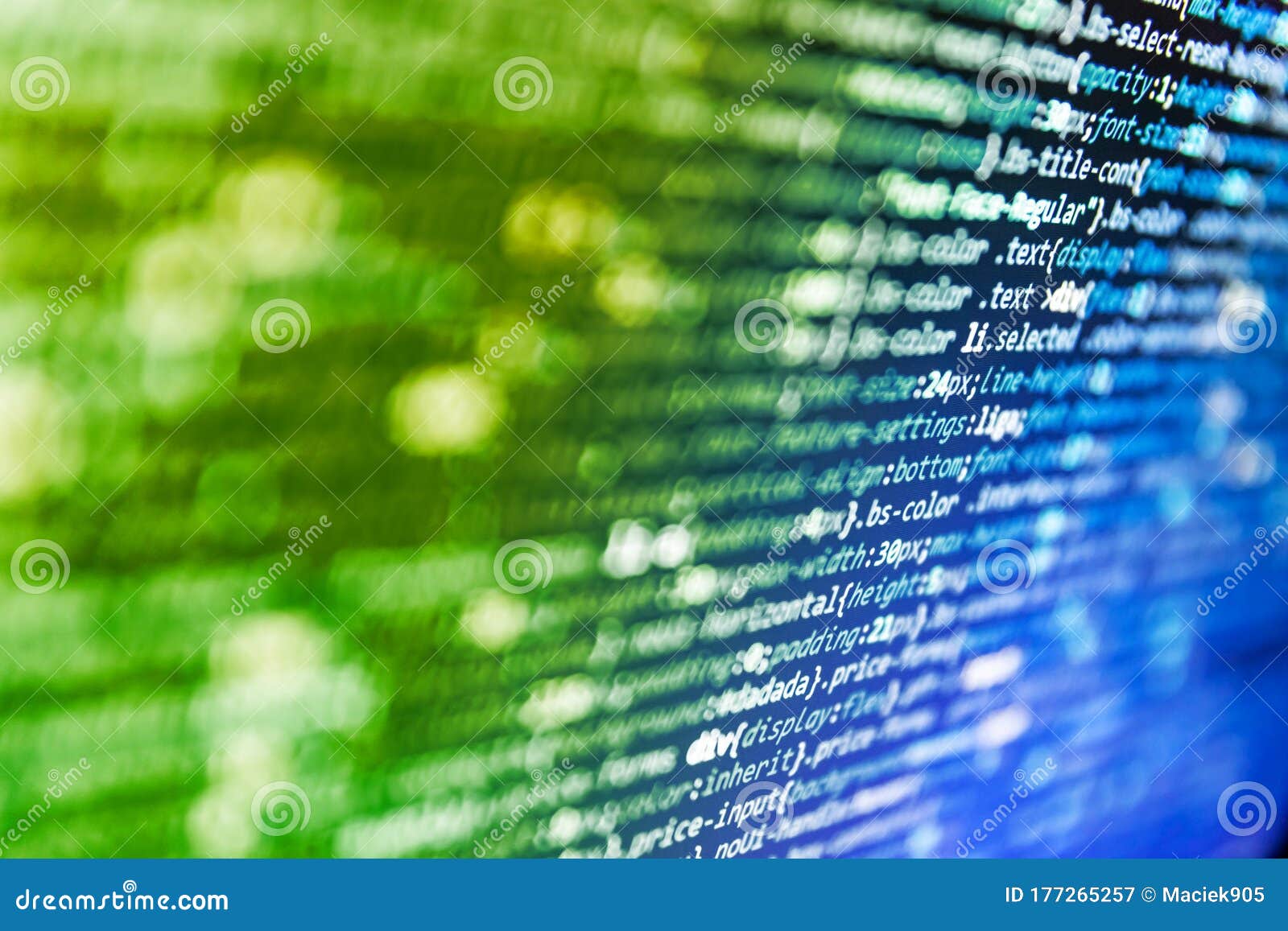 Software Development Application Web Source Code On Monitor Html Website Structure Stock