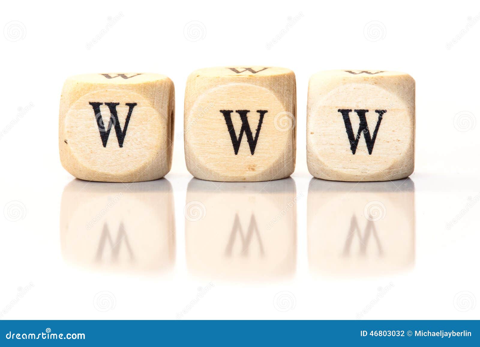 WWW Spelled Word, Dice Letters with Reflection Stock Photo - Image of ...