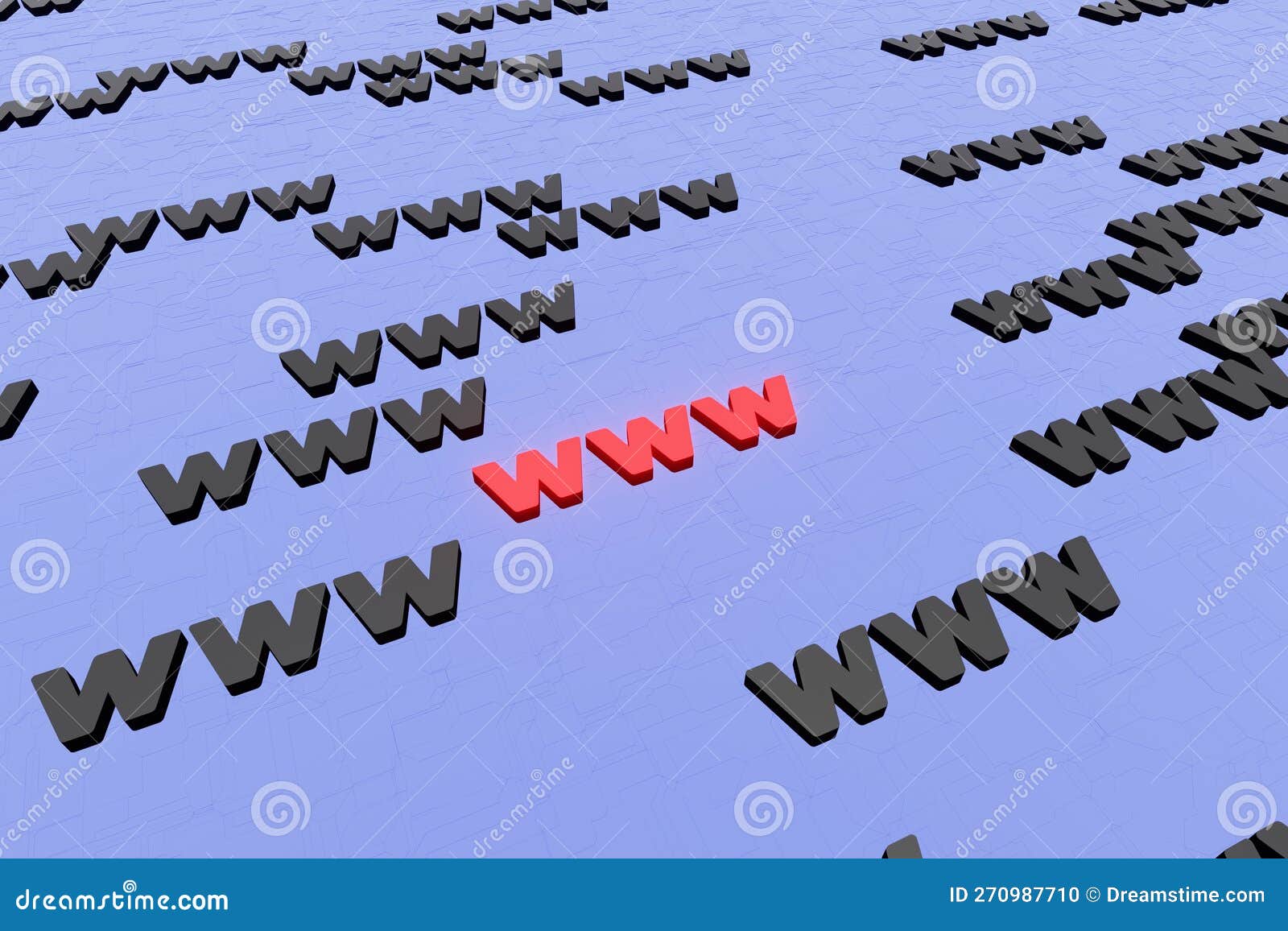 WWW Symbols Sign on Blue Background 3d Render. Hypertext Transfer ...