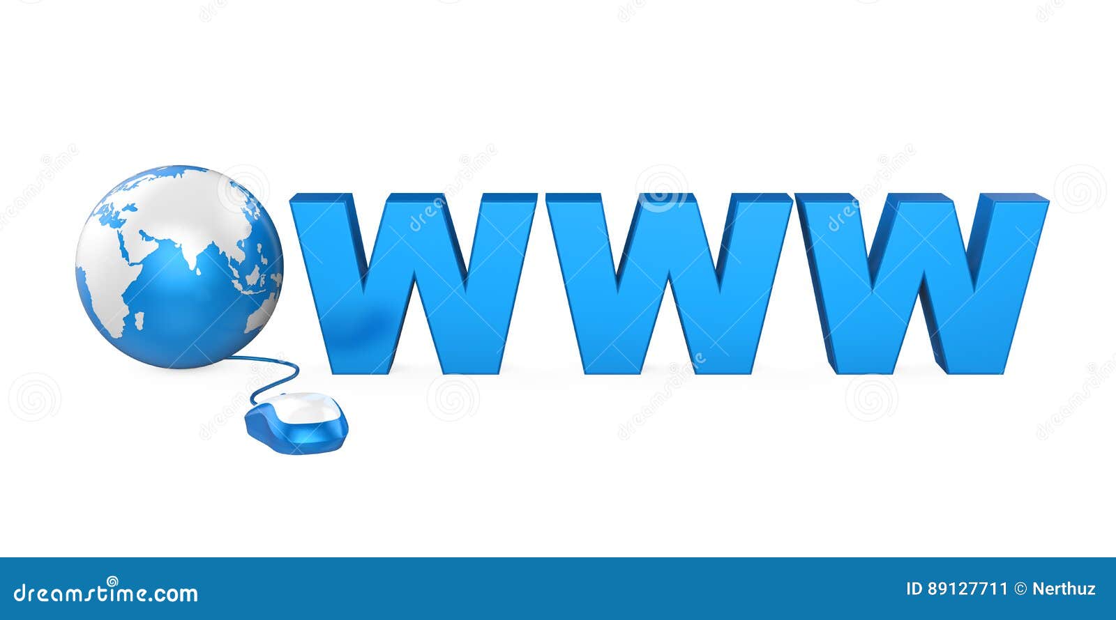 `WWW` Text, Globe and Computer Mouse Stock Illustration - Illustration ...