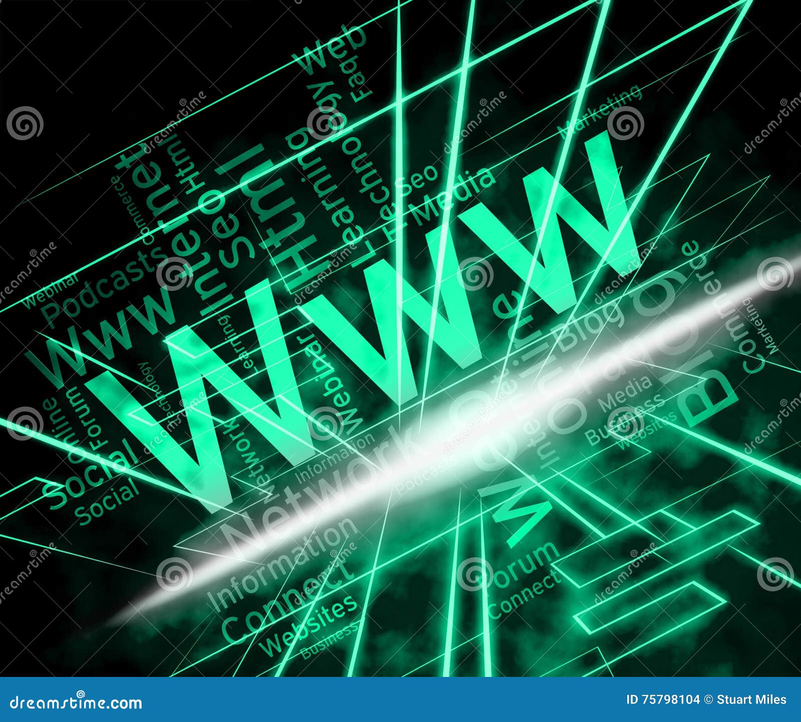 Www Word Meaning World Wide Web and Internet Stock Illustration ...