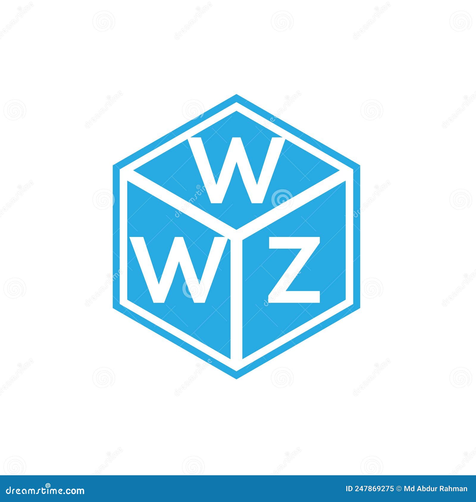 WWZ Letter Logo Design on Black Background. WWZ Creative Initials ...