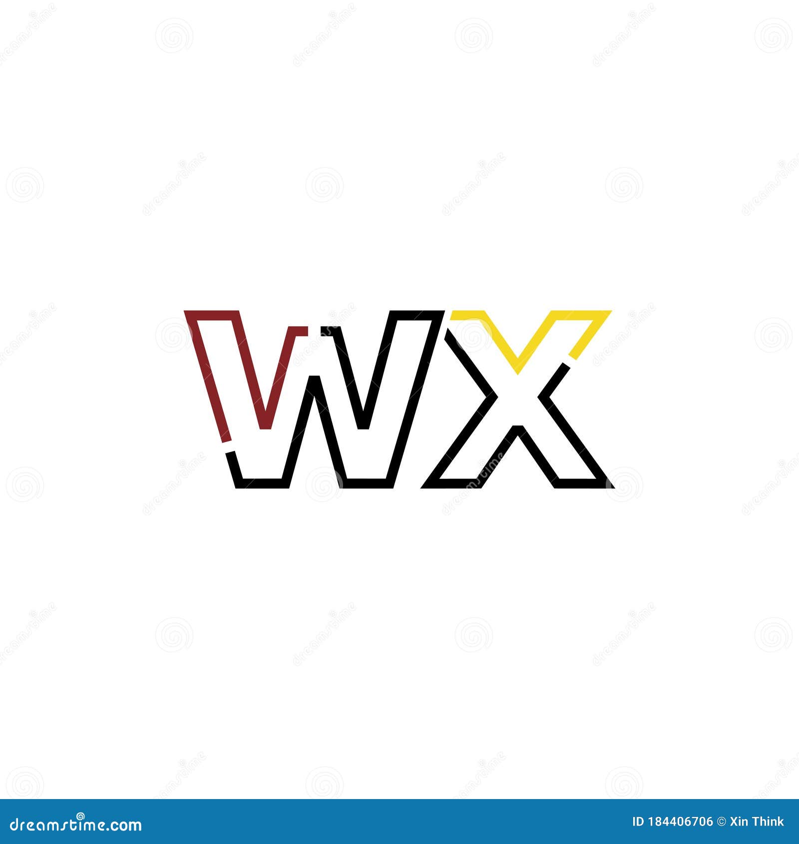 WX Letter Logo Icon Design Template Elements Stock Vector ...