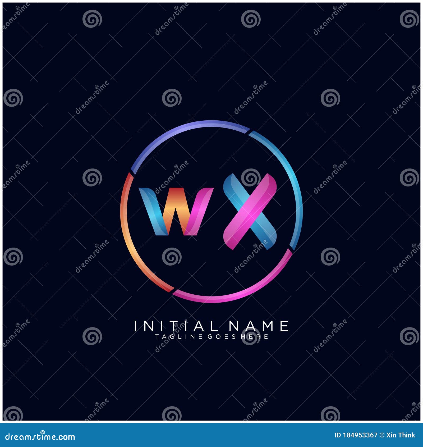 WX Letter Logo Icon Design Template Elements Stock Vector ...