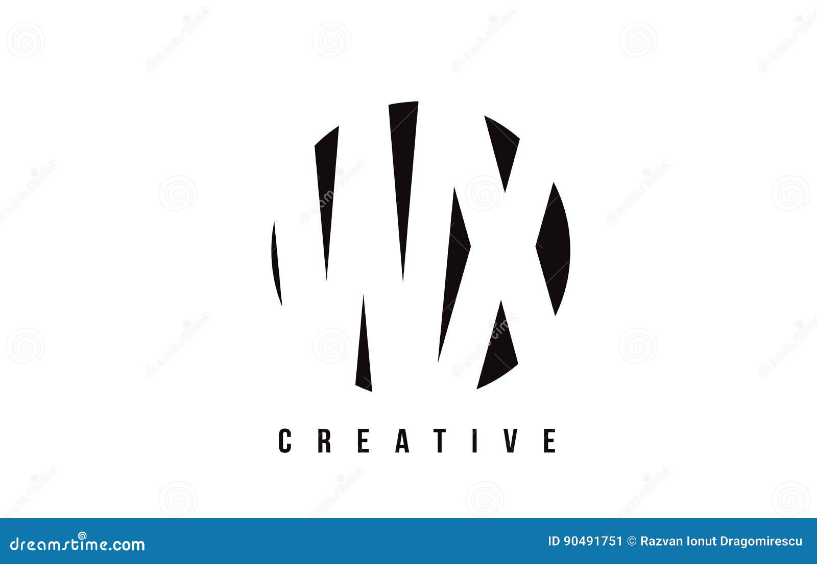 WX W X White Letter Logo Design with Circle Background. Stock Vector ...