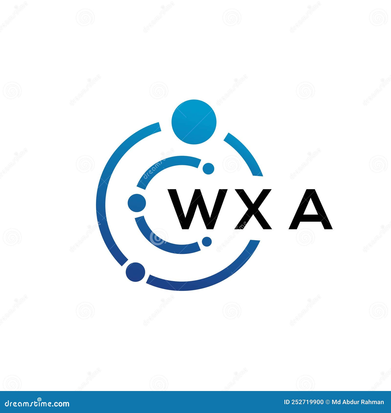 WXA Letter Technology Logo Design on White Background. WXA Creative ...