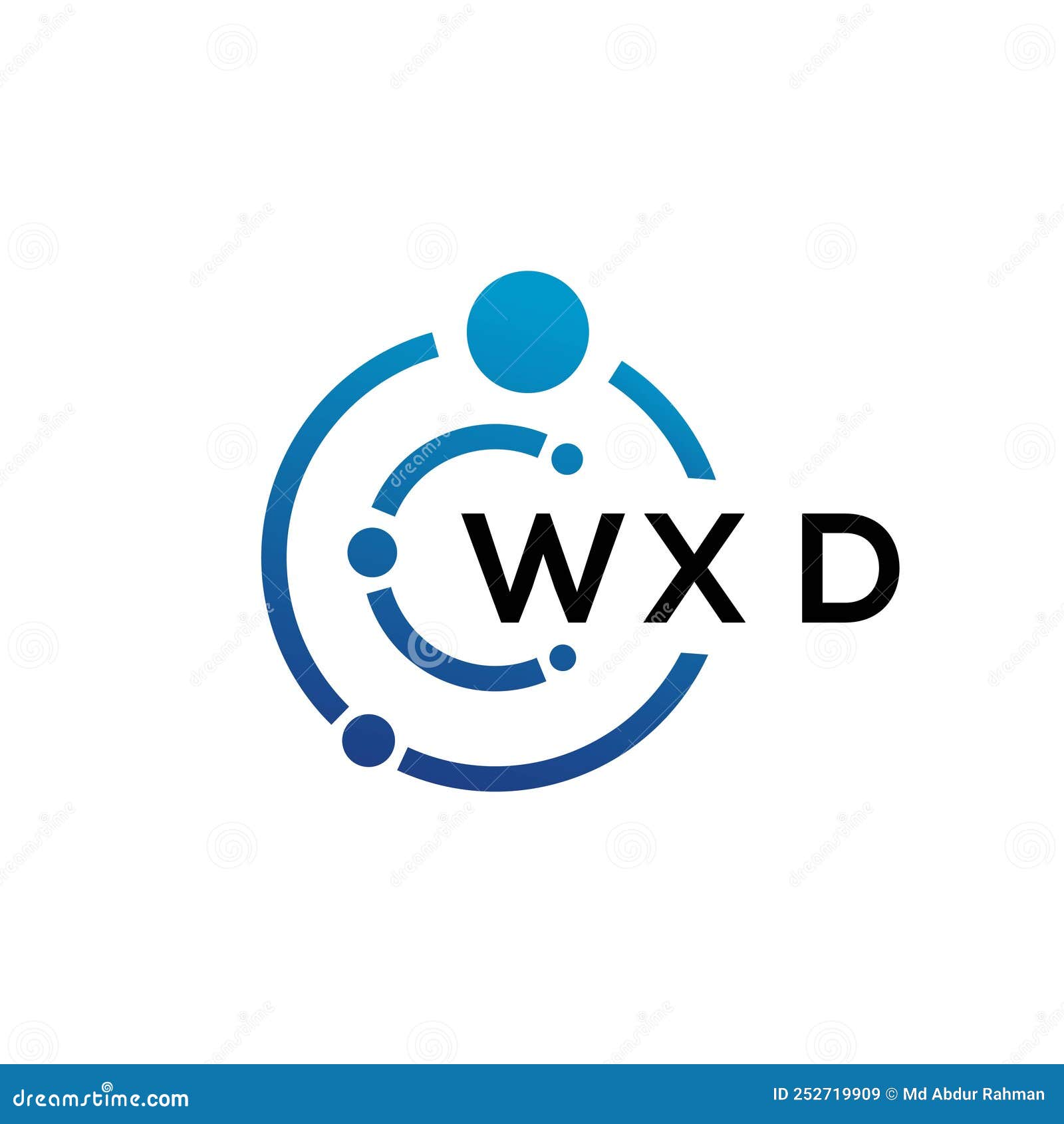 WXD Letter Technology Logo Design on White Background. WXD Creative ...