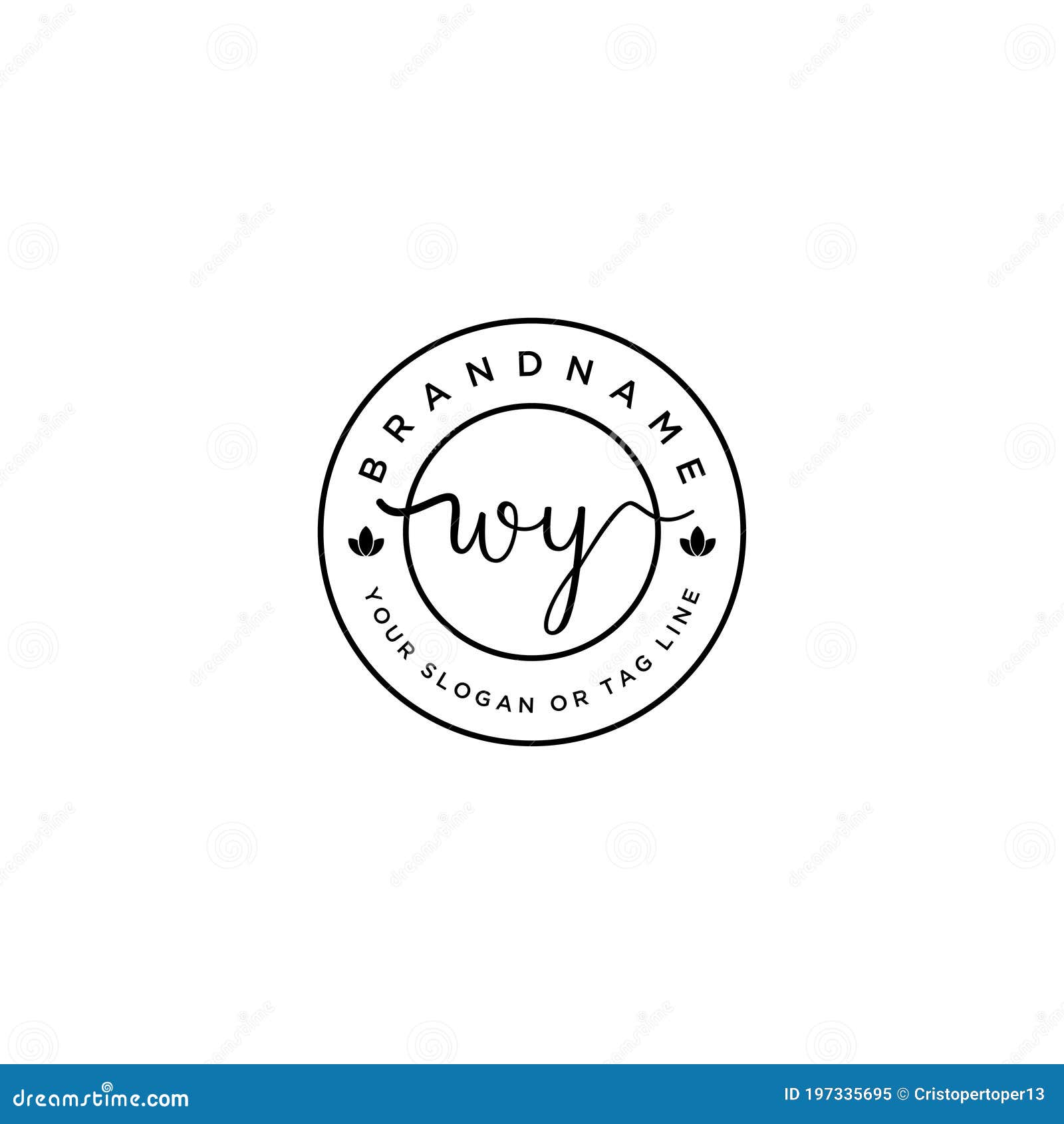 WY Letter Feminine Logo Design Vector Stock Vector - Illustration of ...