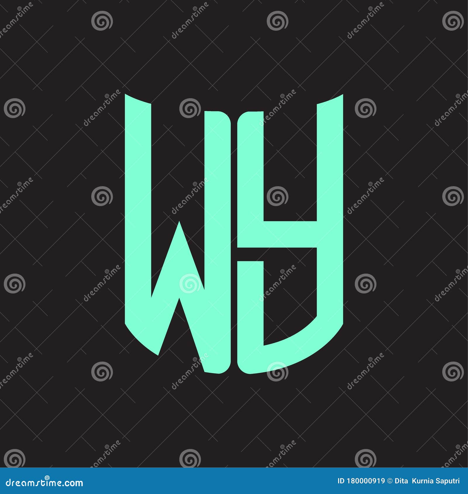 WY Logo Monogram with Ribbon Style Design Template Stock Illustration ...