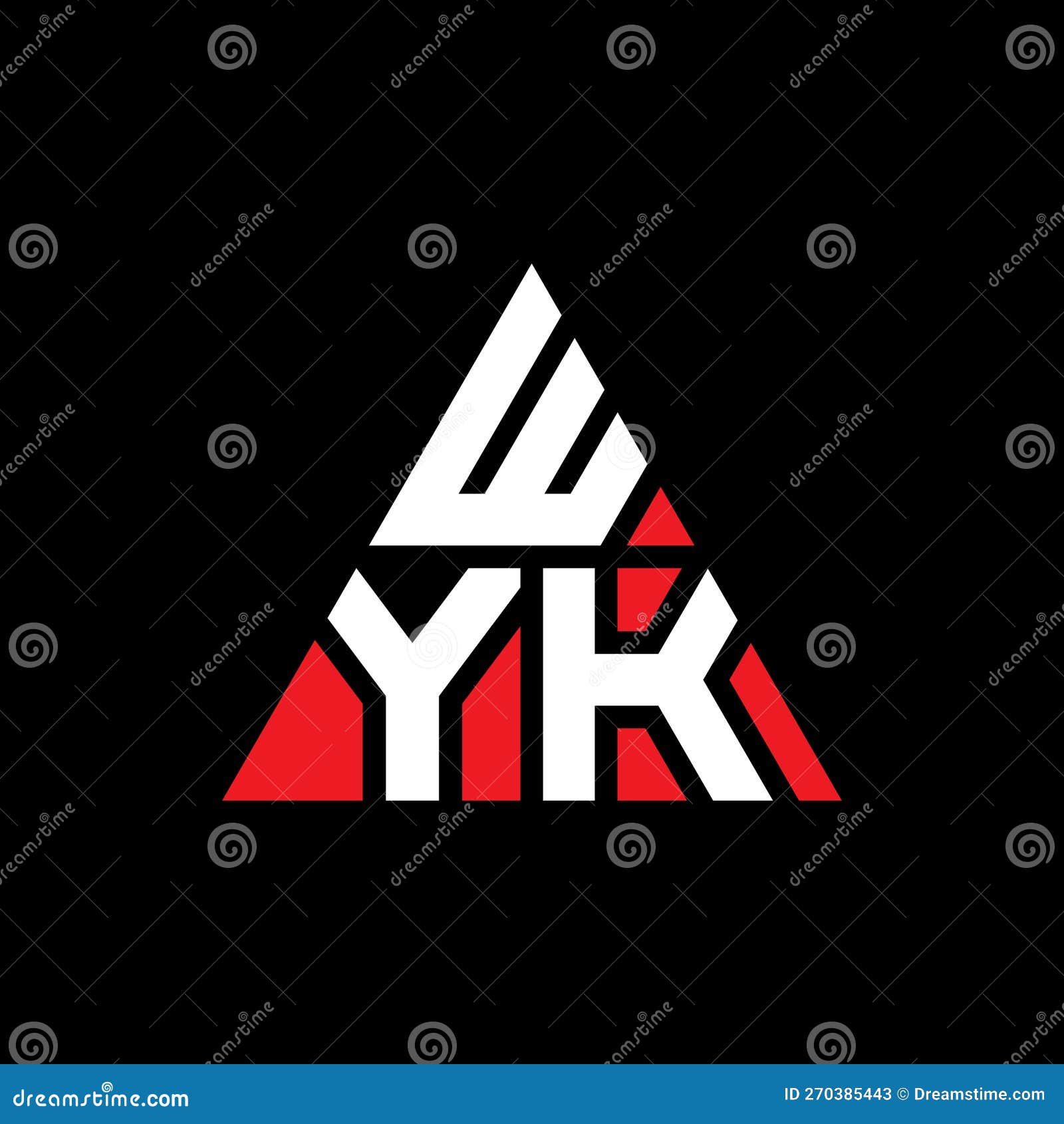 WYK Triangle Letter Logo Design with Triangle Shape. WYK Triangle Logo ...