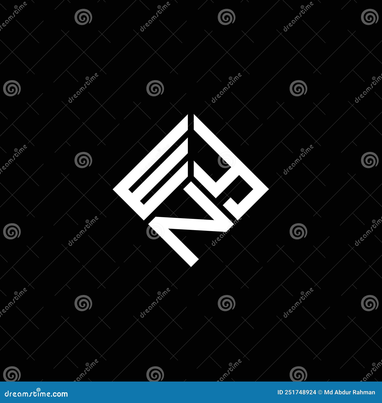 WYN Letter Logo Design on Black Background. WYN Creative Initials ...