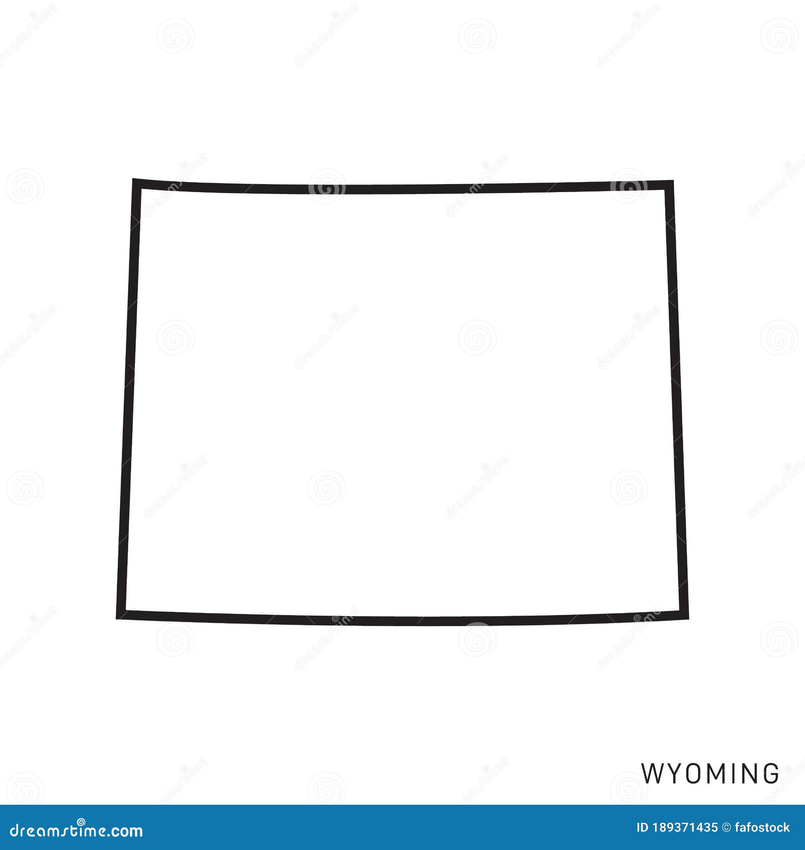 Wyoming Map Outline Vector Design Template. Editable Stroke Stock ...