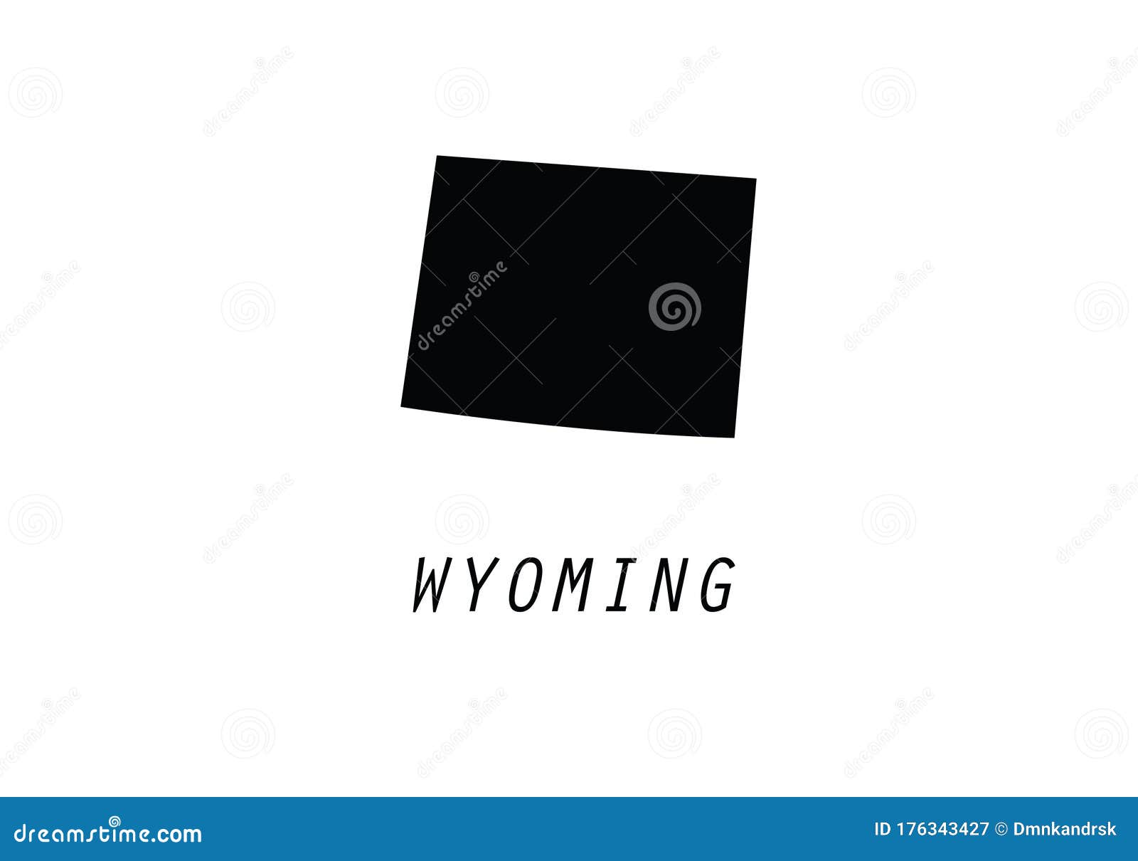 Wyoming Map State Shape America Borders Stock Illustration ...