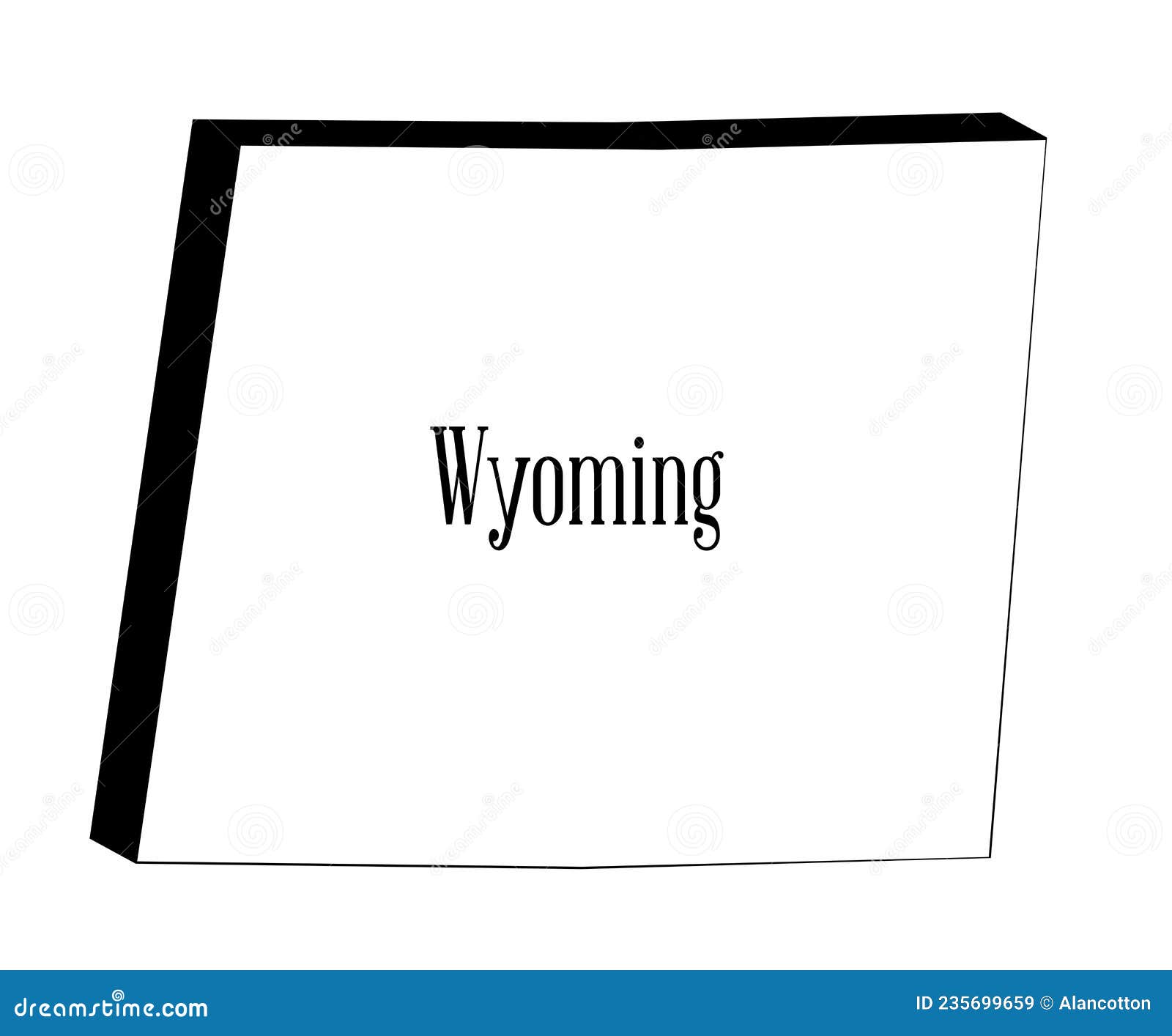 Wyoming State 3D Outline Map Stock Vector - Illustration of vector ...