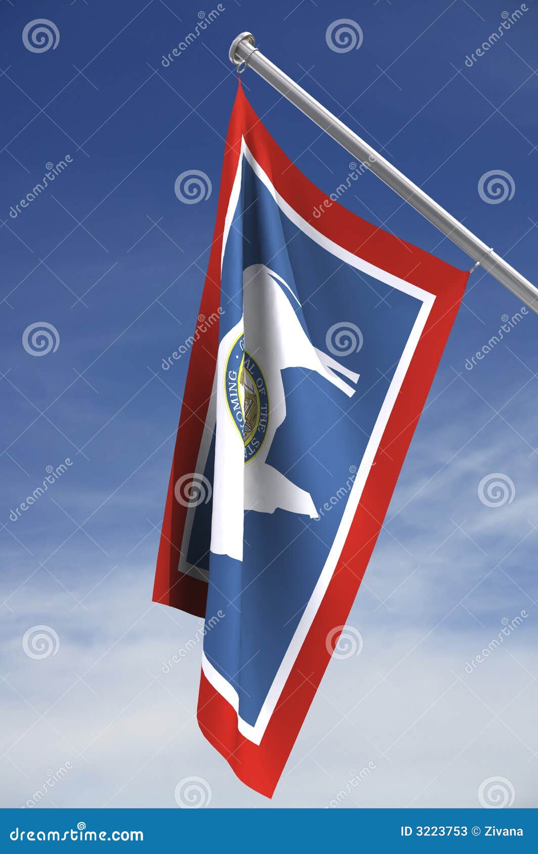 Wyoming state flag stock illustration. Illustration of landmark - 3223753