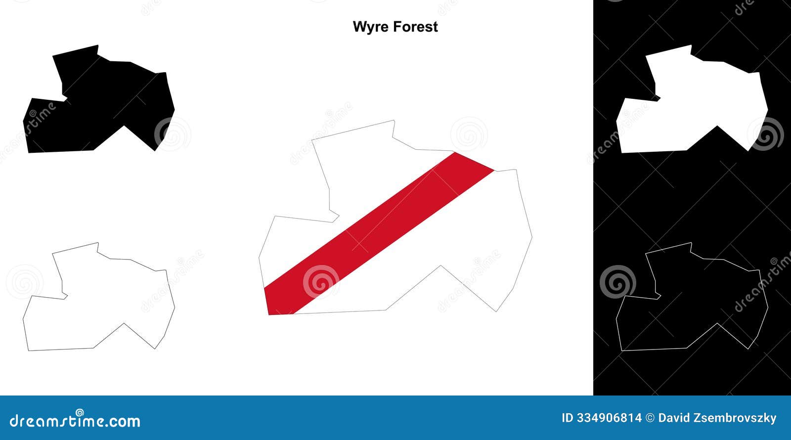 Wyre Forest outline map stock illustration. Illustration of district ...