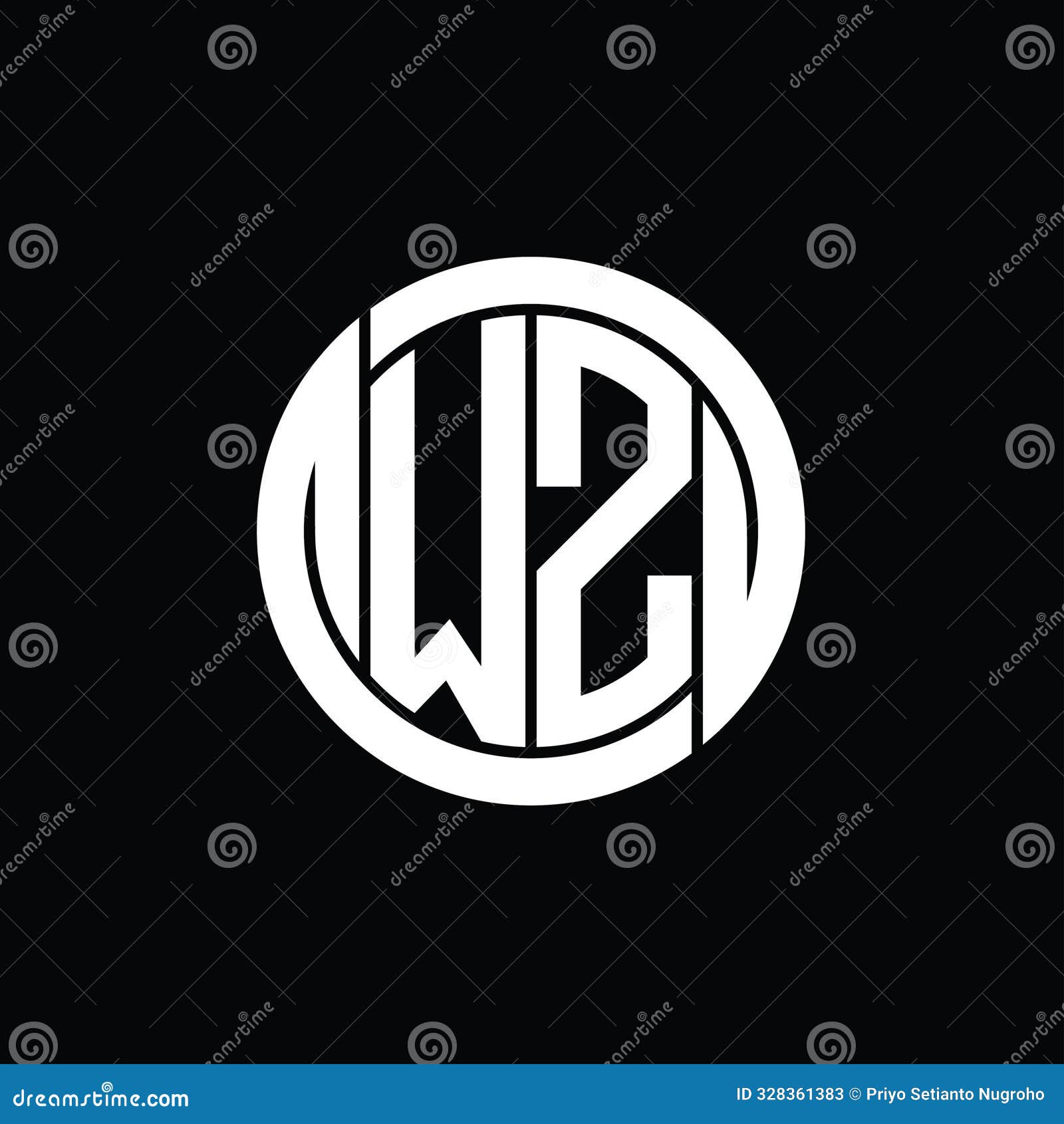 WZ Logo Monogram Shield Inside Circle Shape Vector Images Design ...