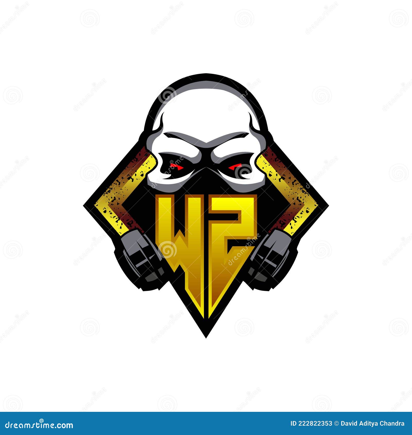 WZ Logo Monogram with Skull Shape Designs Template Stock Vector ...