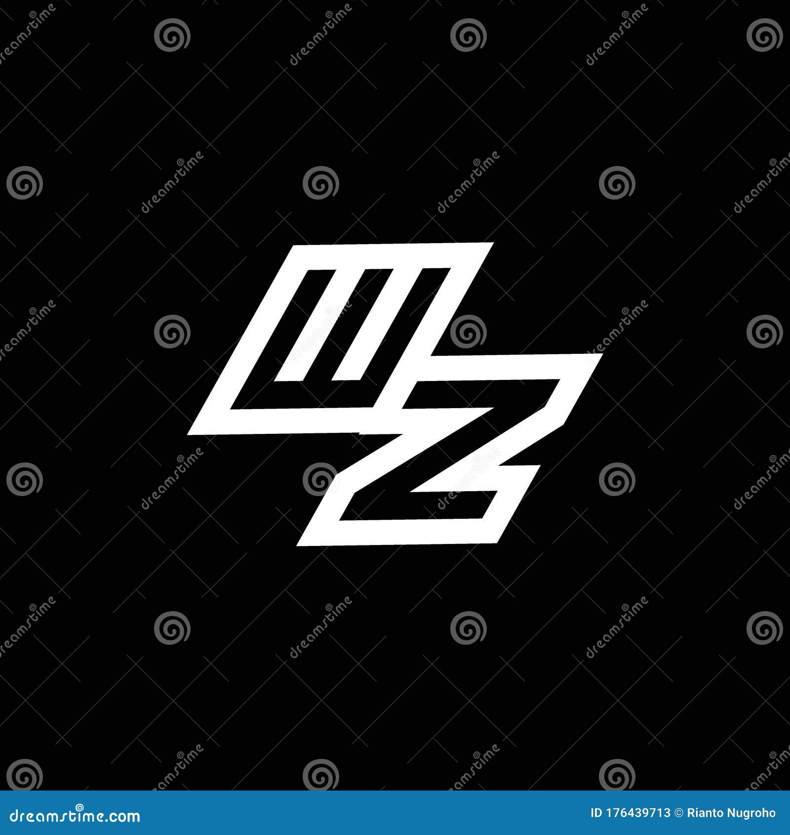 WZ Logo Monogram with Up To Down Style Negative Space Design Template ...