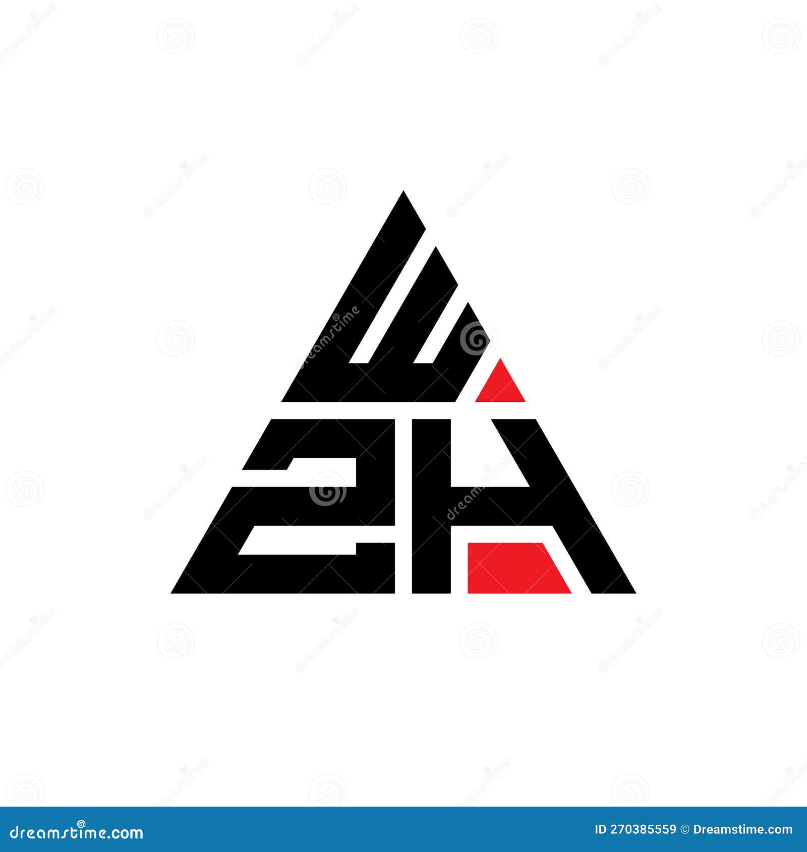 WZH Triangle Letter Logo Design with Triangle Shape. WZH Triangle Logo ...