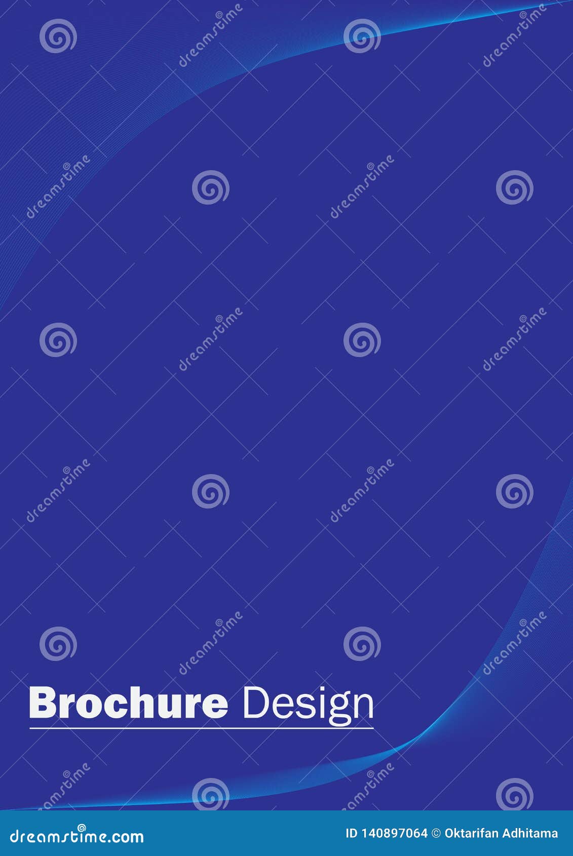 Brochure Design with Light Blue Wave Background Stock Vector ...
