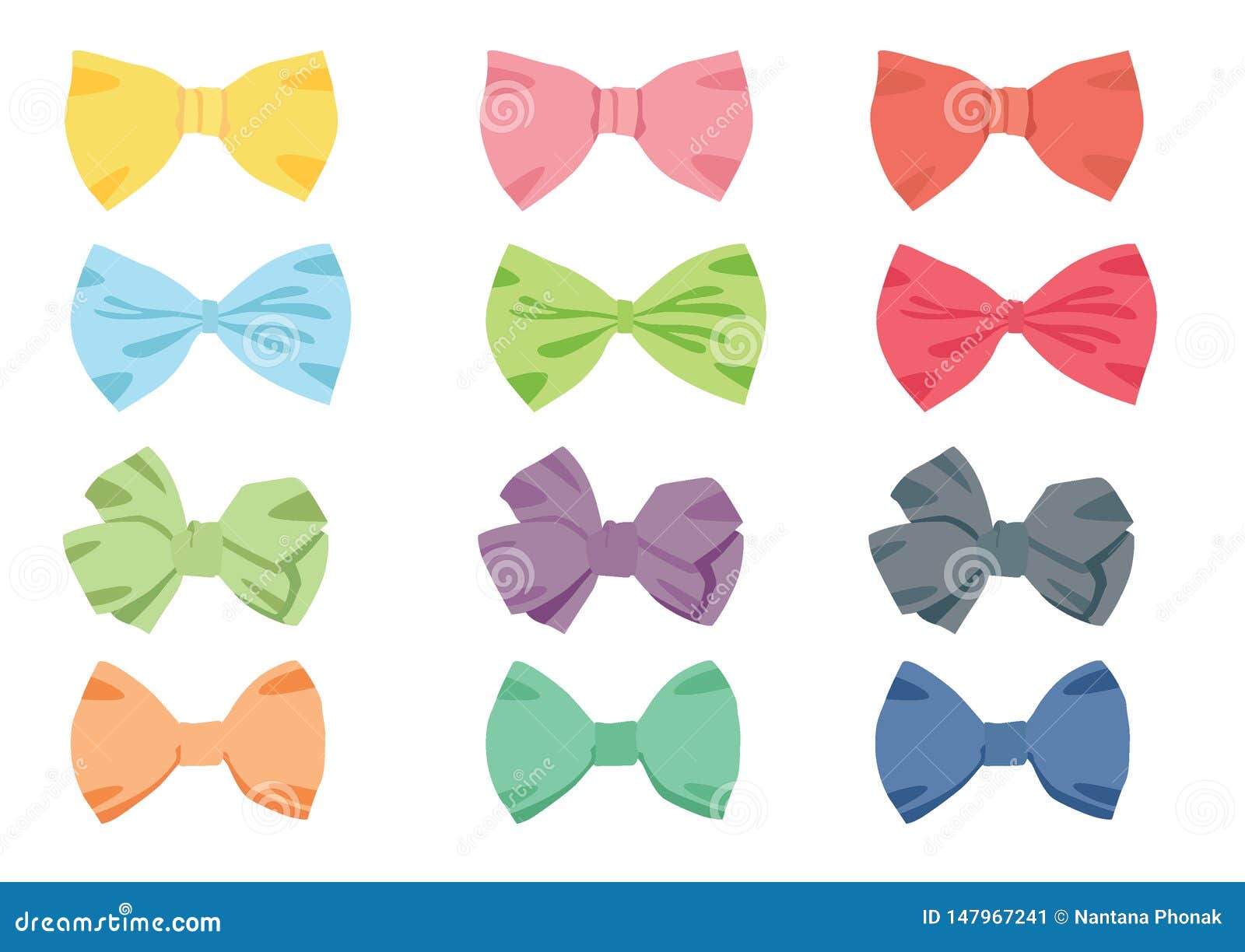 Bow Colour Design on White Background Stock Illustration - Illustration ...