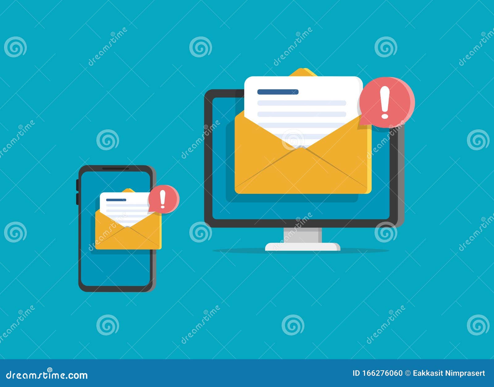 On-screen Email Notification,New Email Stock Illustration ...