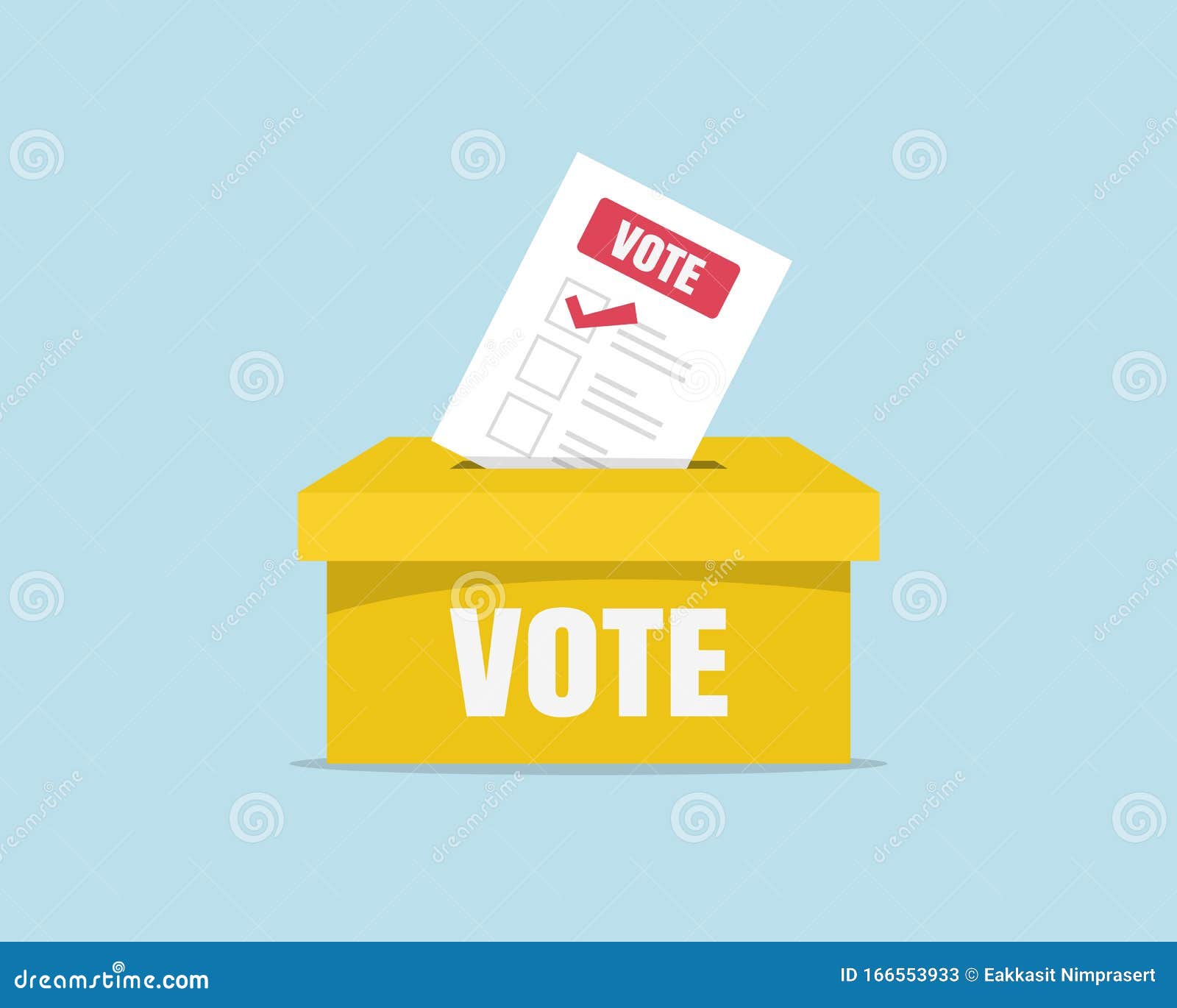 Puts Voting Ballot in Ballot Box. Voting and Election Concept Stock ...