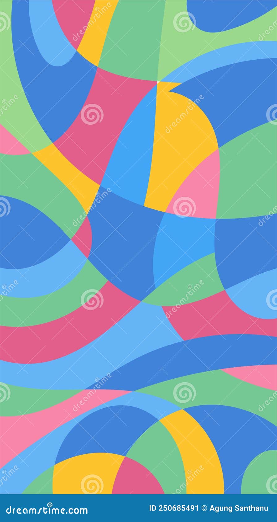 Absctract Background with Colorful Curvy Shapes Composition. Stock ...