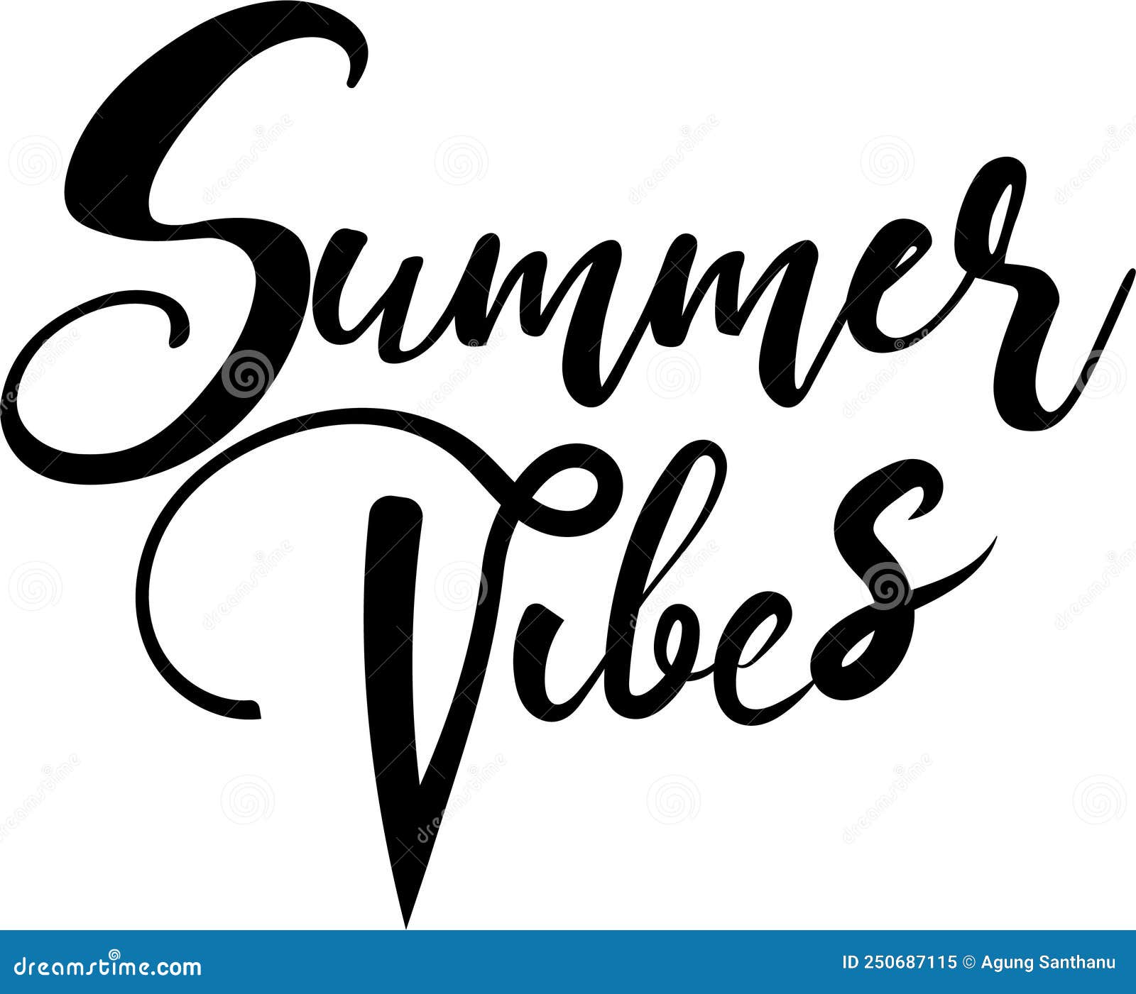 Summer Vibes Calligraphic Text. Summer Vibes Lettering for Greeting ...
