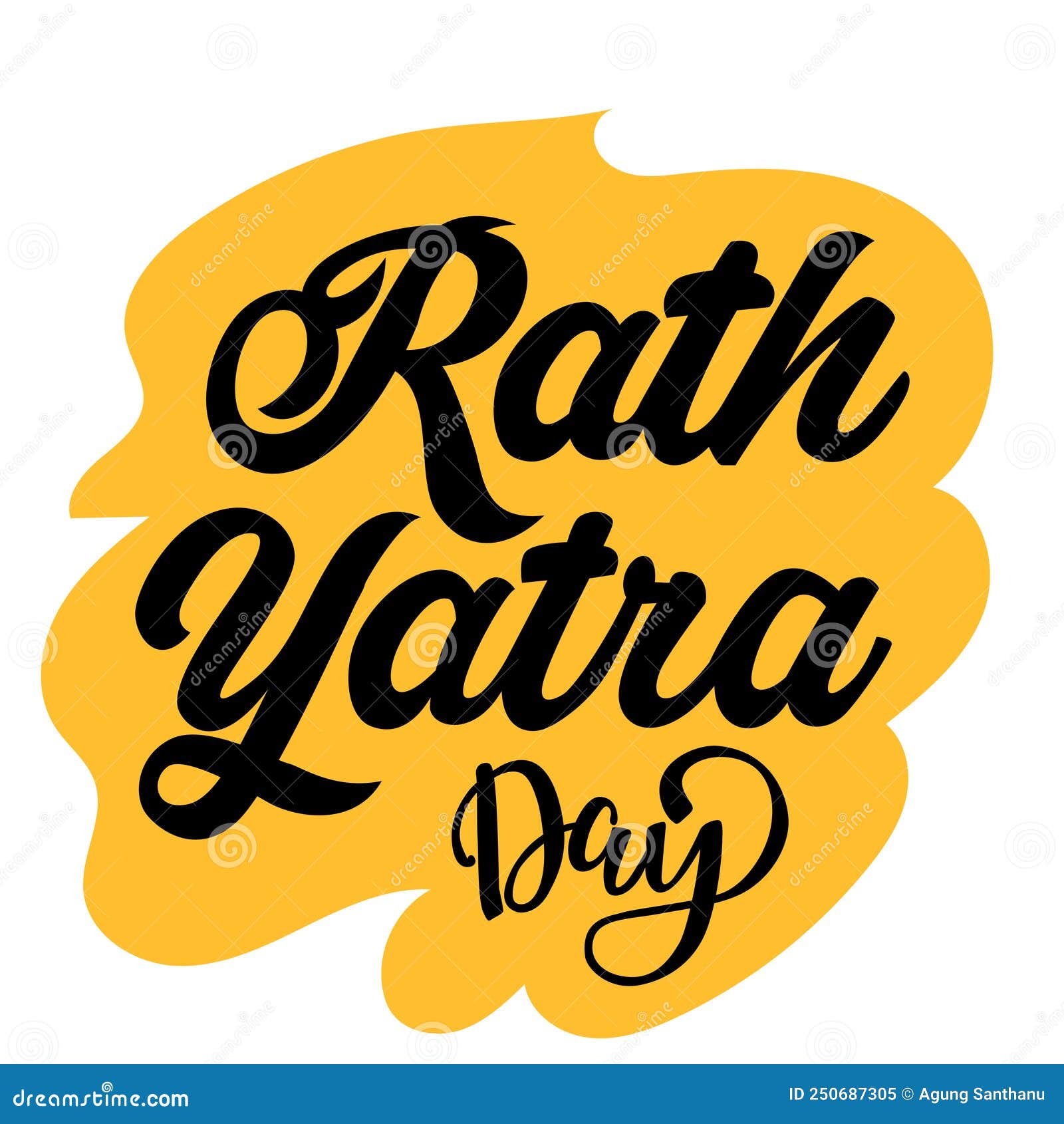 Happy Rath Yatra Day, Hindu Chariot Festival Lettering. Stock Vector ...