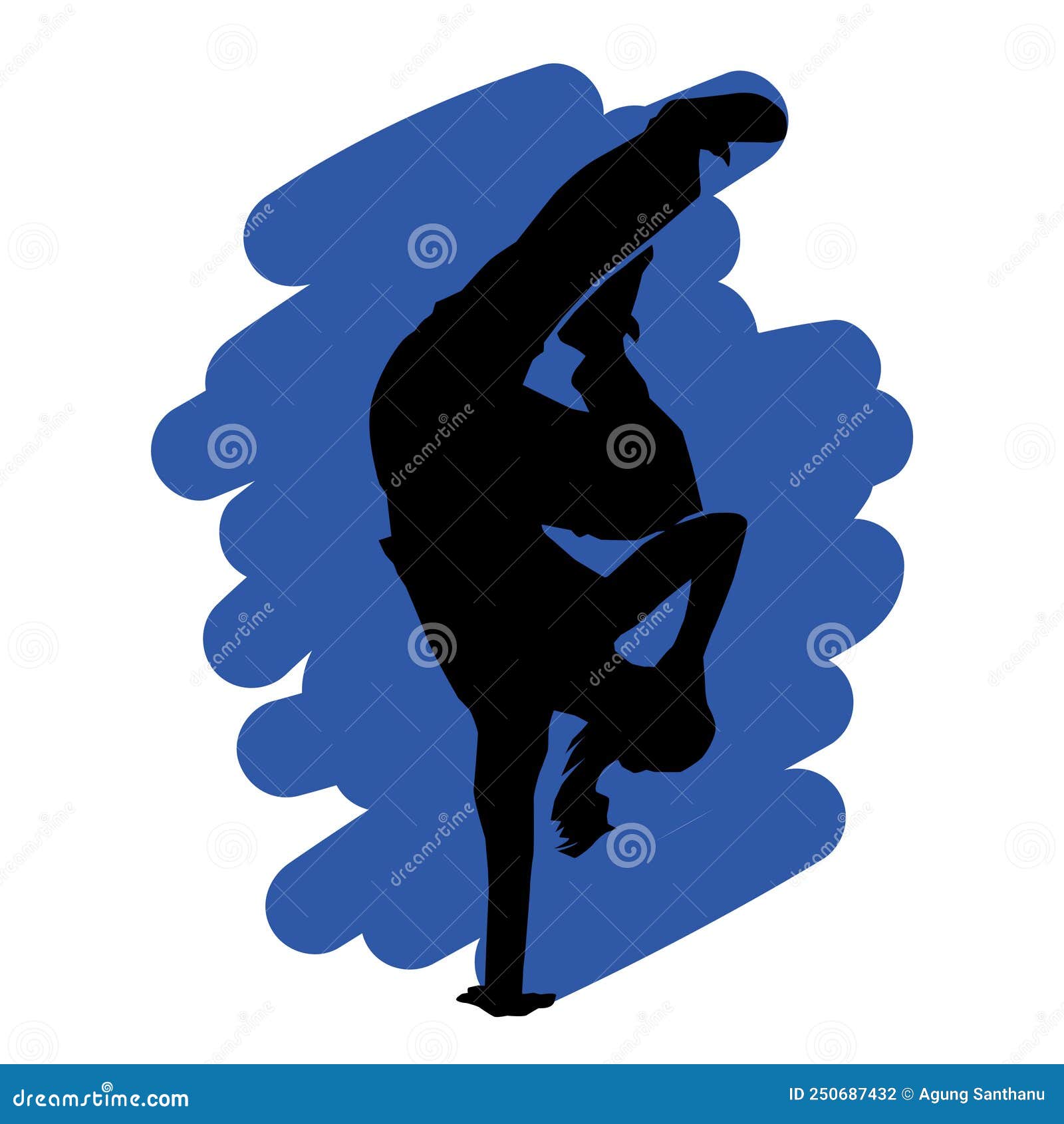 Freestyle Dancer Silhouette Hip Hop or Breakdancing Female Illustration ...