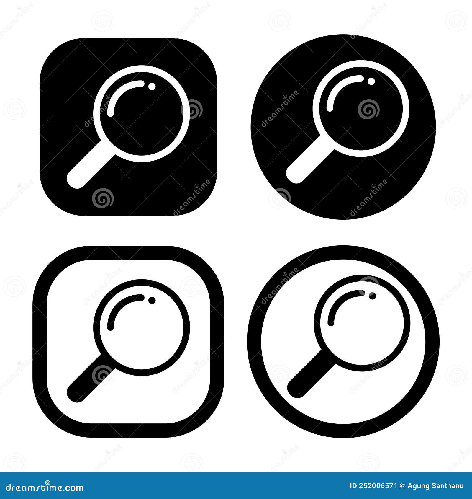 Magnifying Glass Icon. Research or Observation Symbol Stock Vector ...