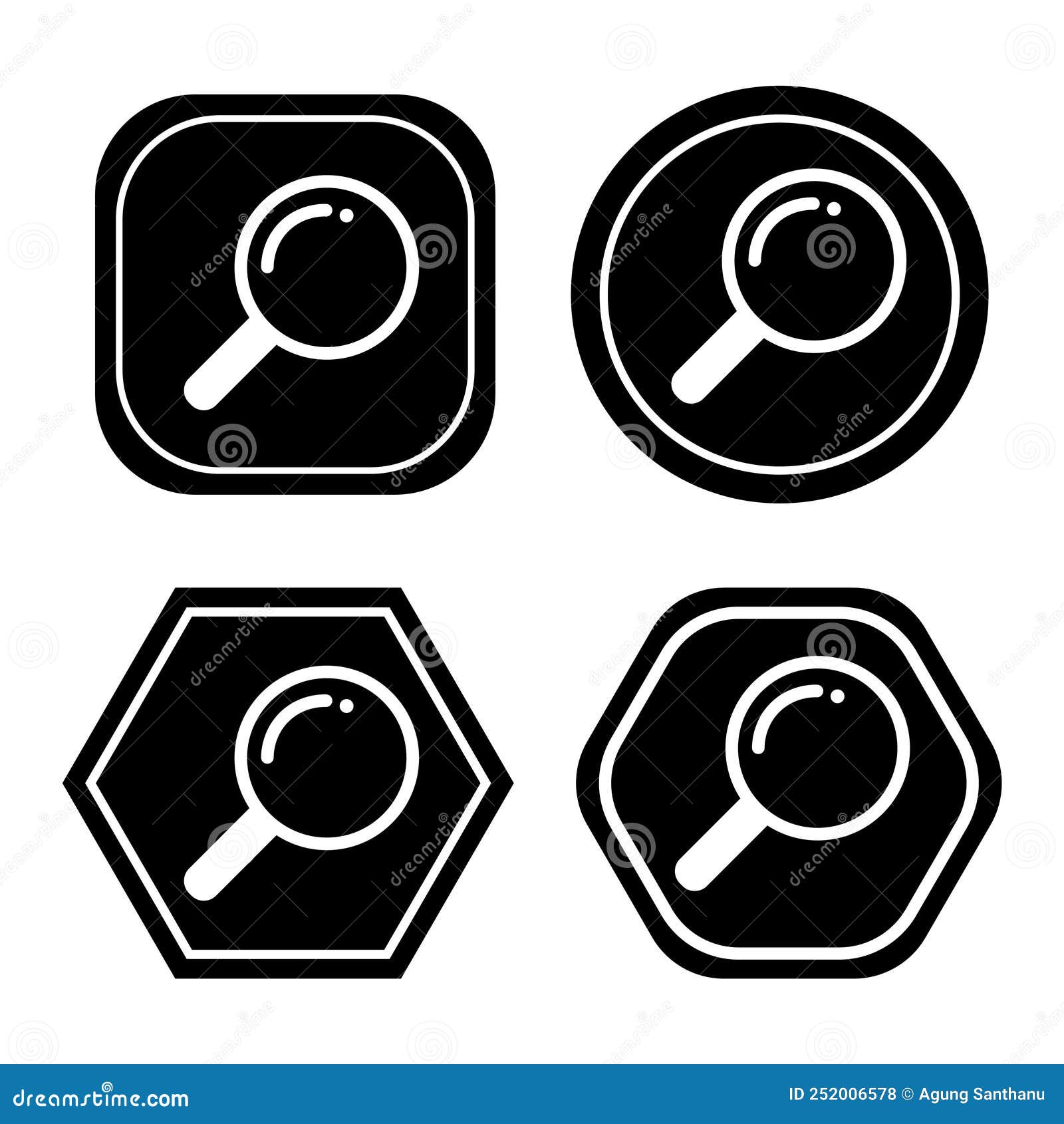 Magnifying Glass Icon. Research or Observation Symbol Stock Vector ...