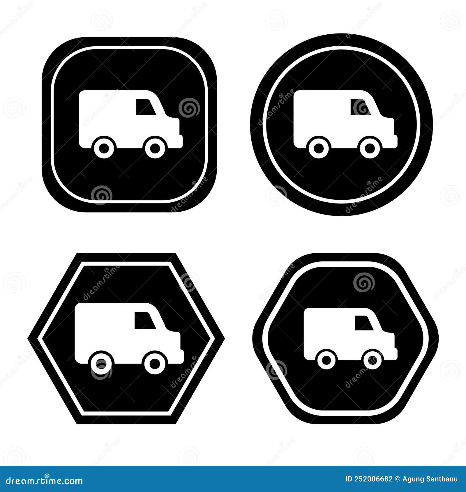 Cargo Van Vehicle Vector Icon Illustration. Van Car Sign. Multi Purpose ...