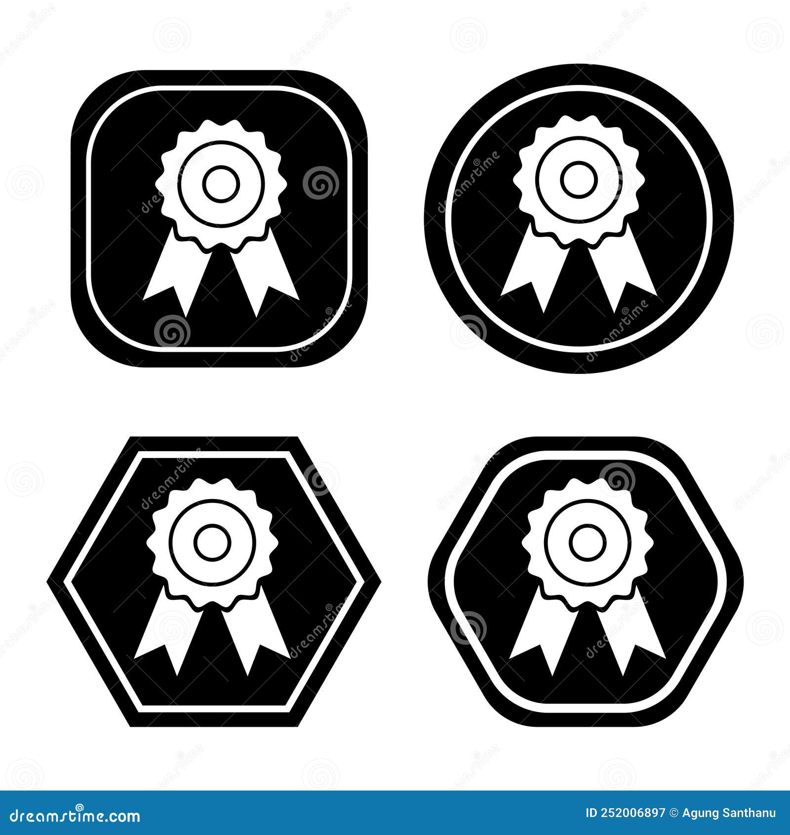 Medal Ribbon Symbol for Appreciation or Award. Stock Vector ...