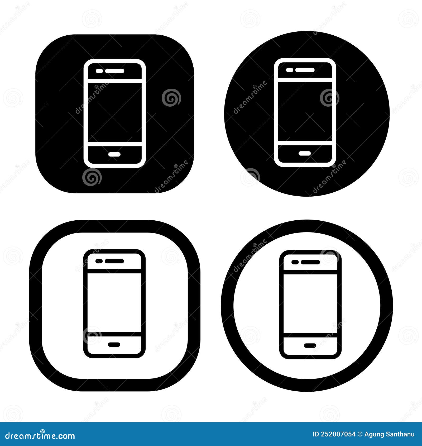 Digital Touchscreen Mobile Phone Device Lineart Vector Symbol ...