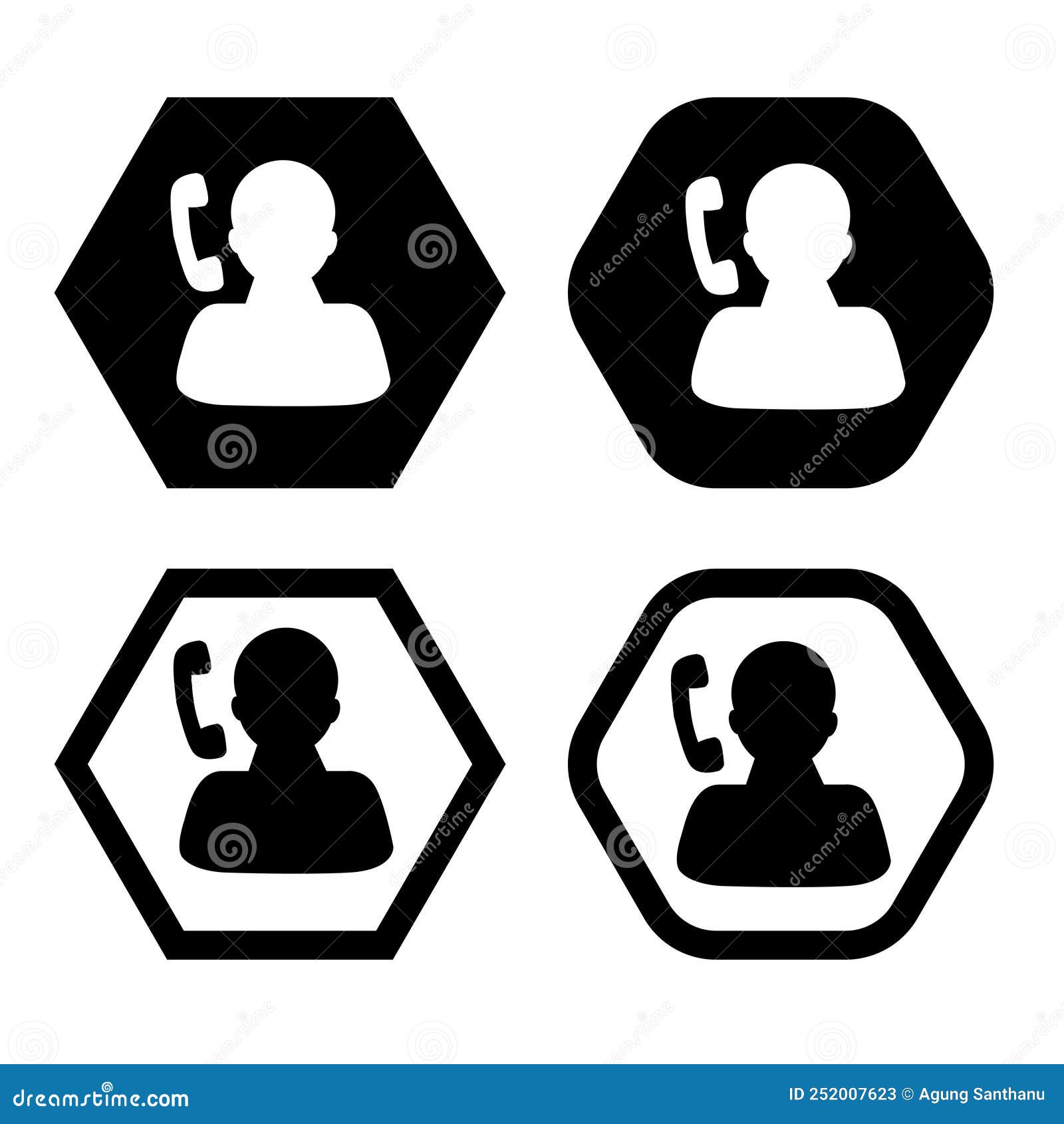 Contact Person Icon. Phone and Stick Figure Person Symbol Stock Vector ...