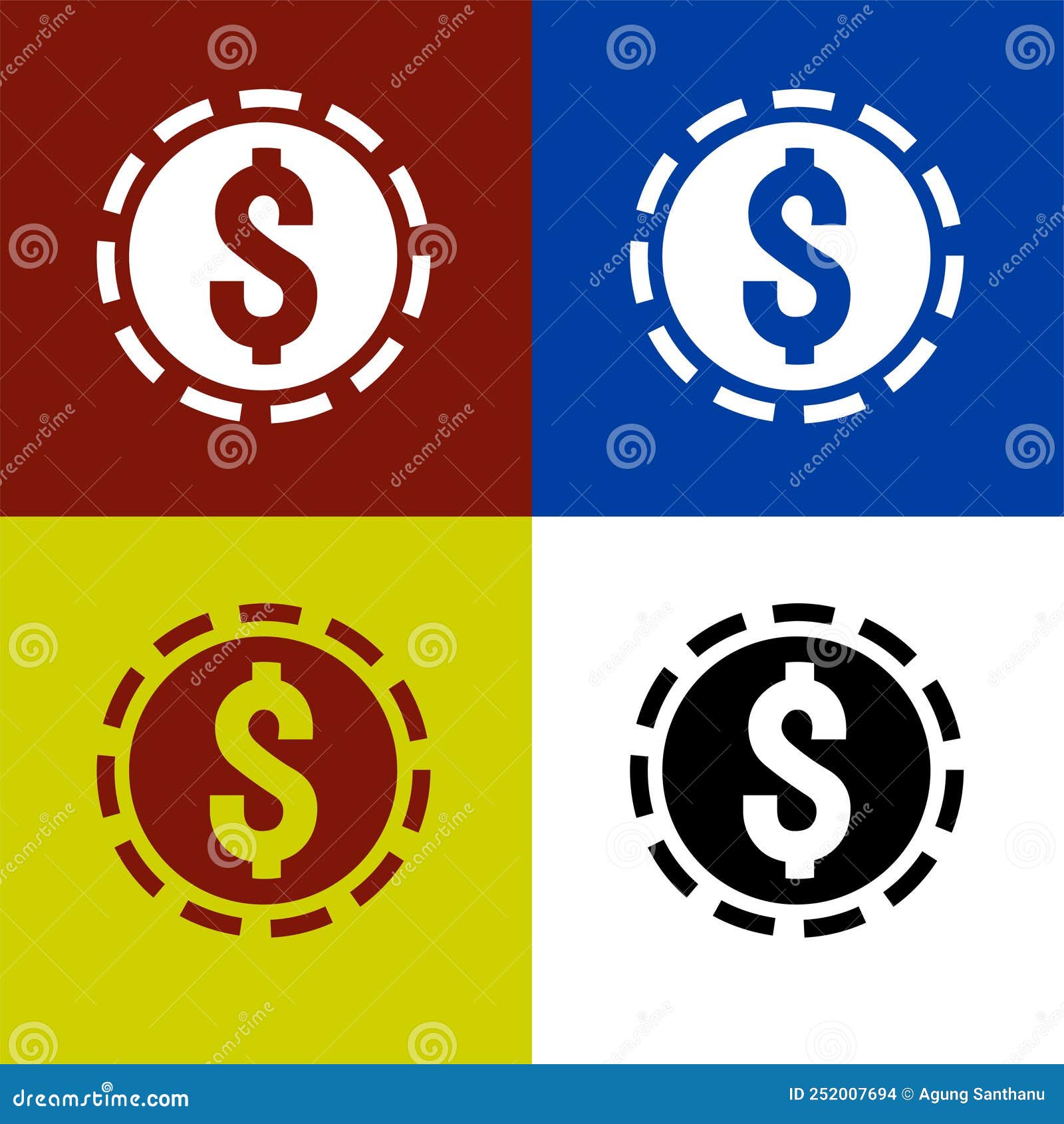 Dollar Currency Monetary Symbol. Finance or Financial Icon Stock Vector ...