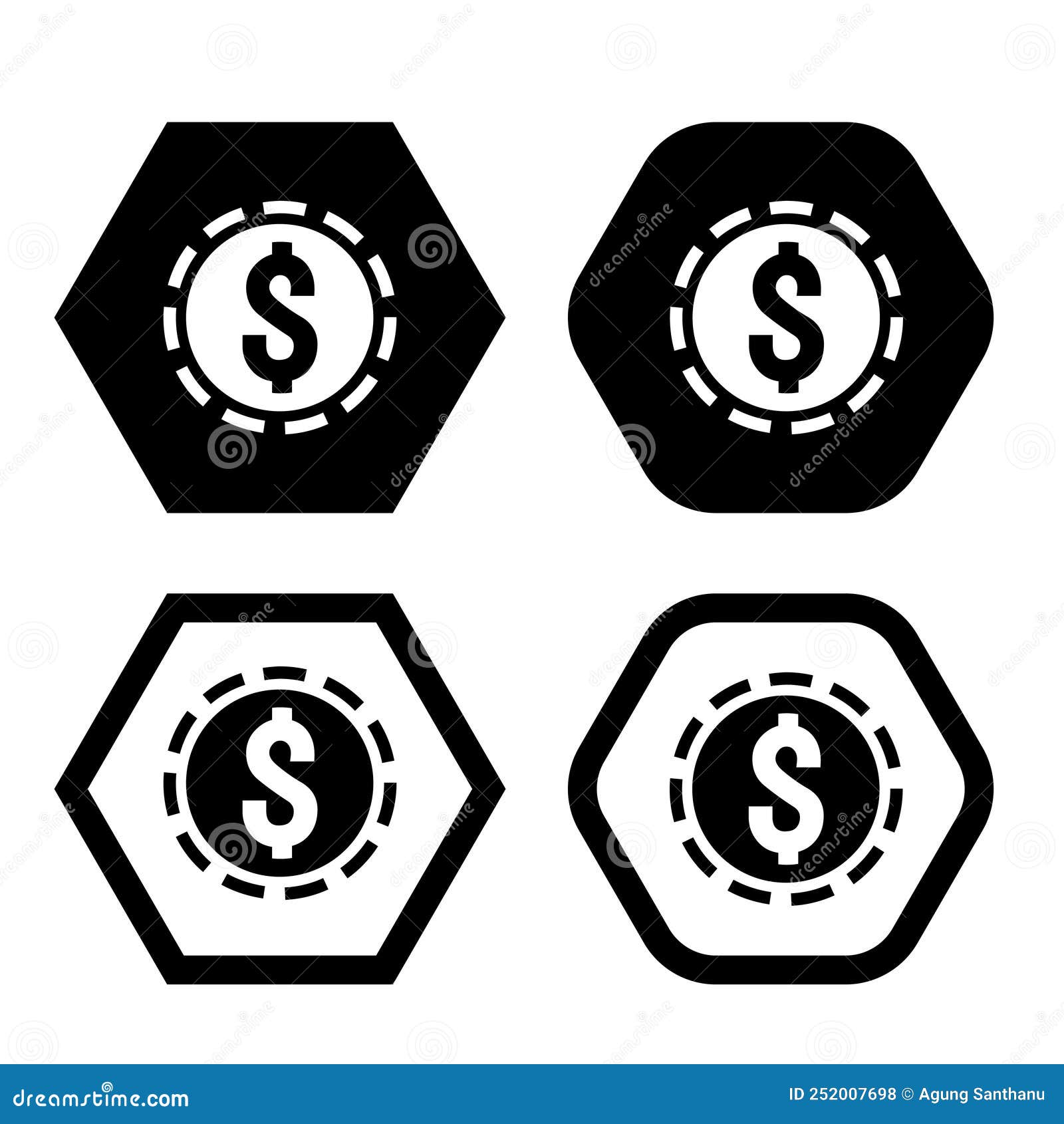 Dollar Currency Monetary Symbol. Finance or Financial Icon Stock Vector ...